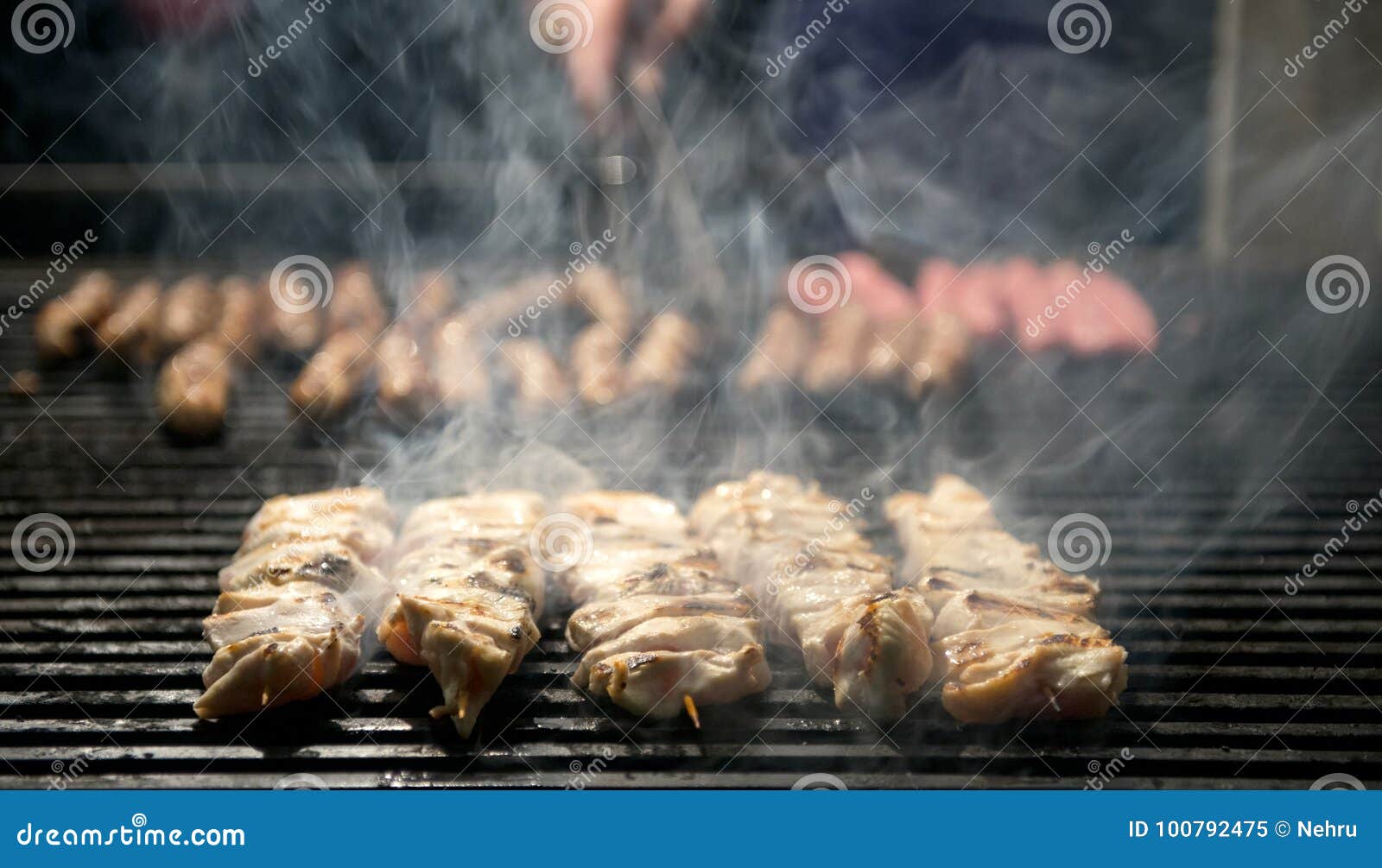 Chicken Meat on a Coal Barbecue Stock Image - Image of cuisine ...