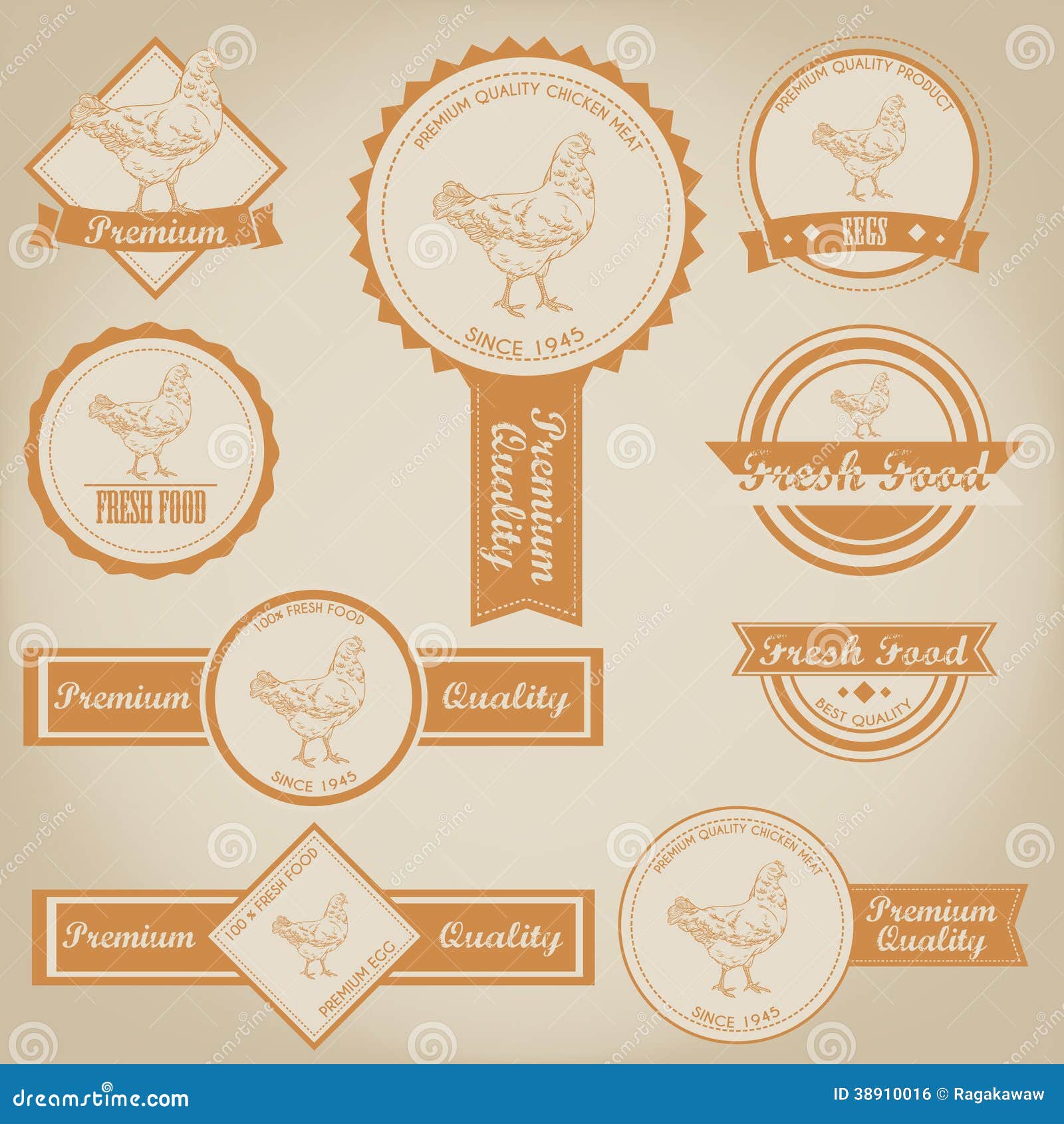 Chicken Meat Label Design stock vector. Illustration of menu - 38910016