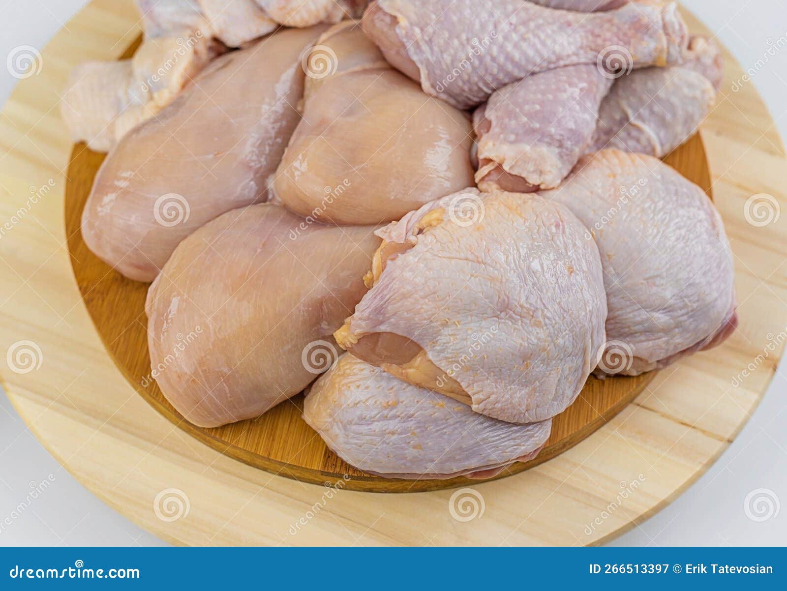 Chicken Meat on a Light Background. Selective Focus Stock Image - Image ...