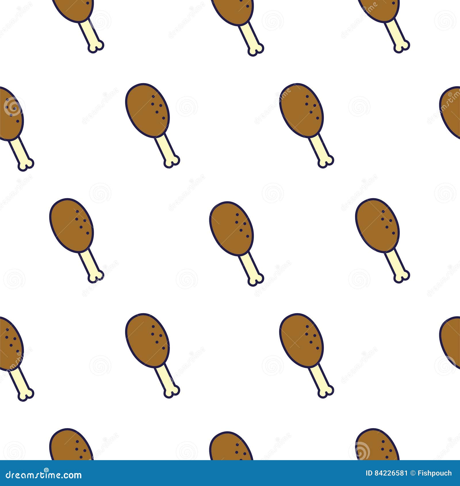 Chicken Meat Line Icon Seamless Vector Pattern. Stock Vector ...