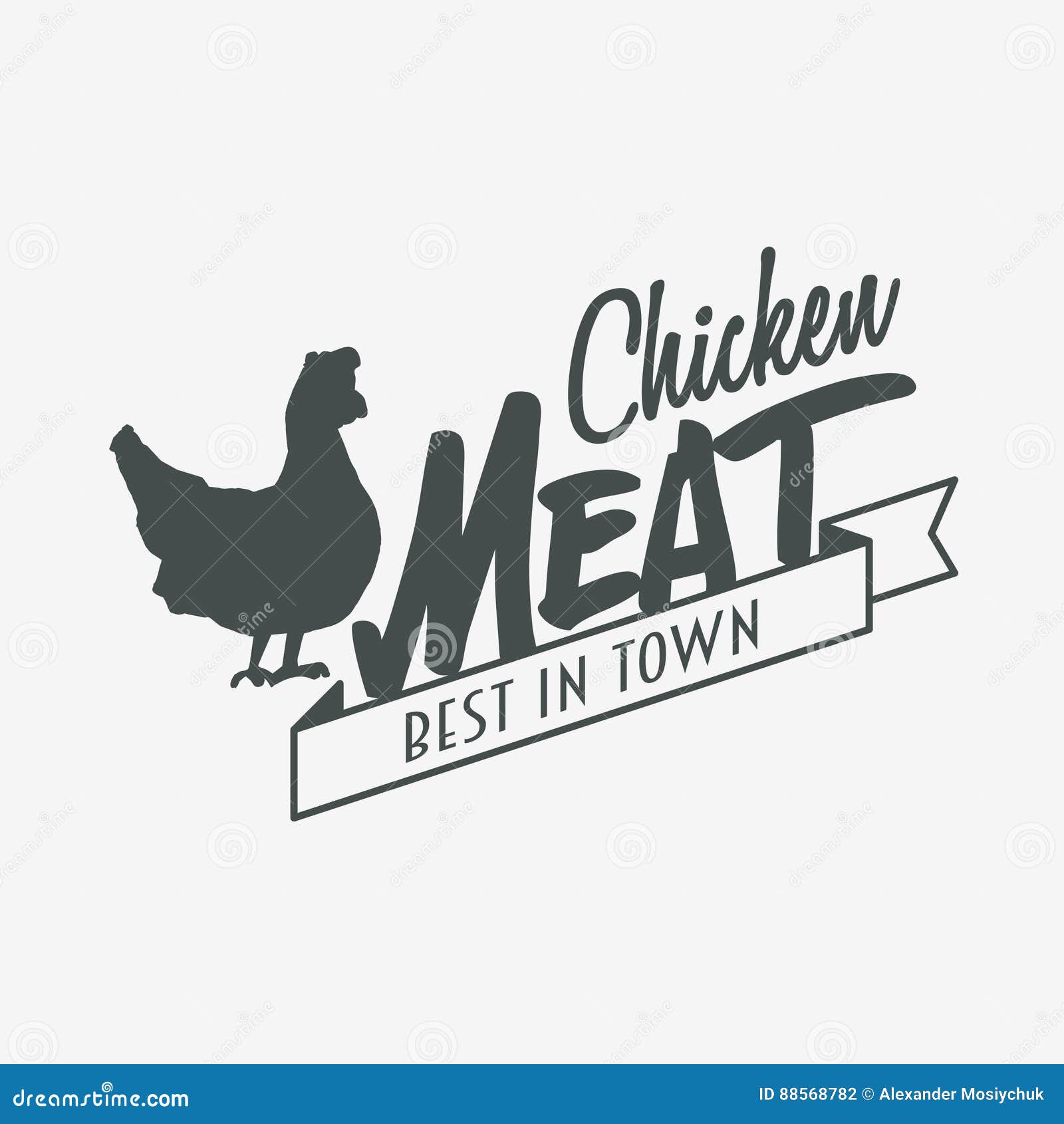 Chicken Meat Logo or Label Design Stock Vector - Illustration of ...