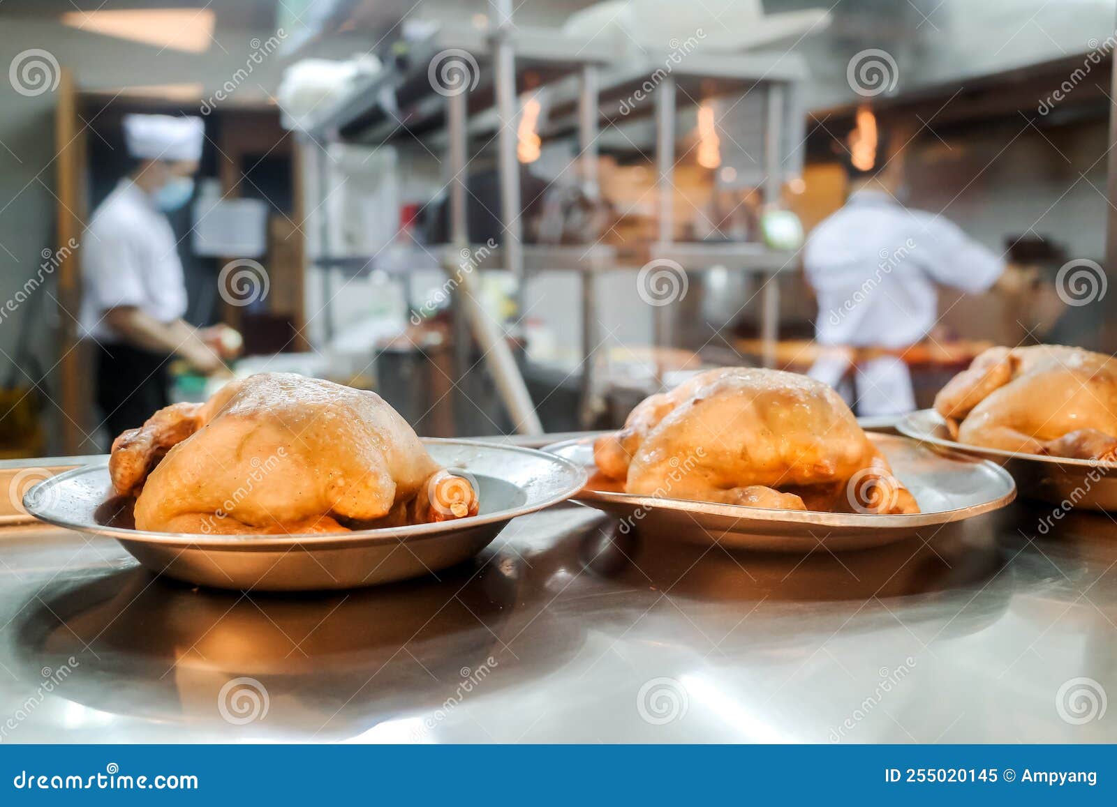 Chicken Meat Menu Prepared in the Kitchen of a Restaurant with Chef and ...