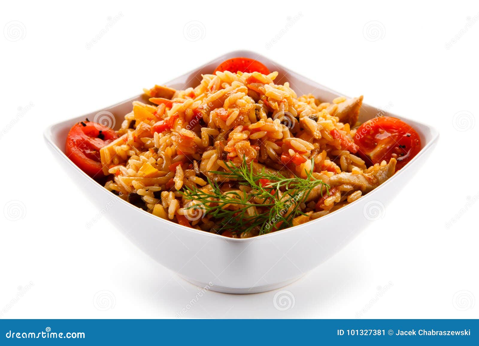 Chicken meat with rice stock image. Image of goulash - 101327381