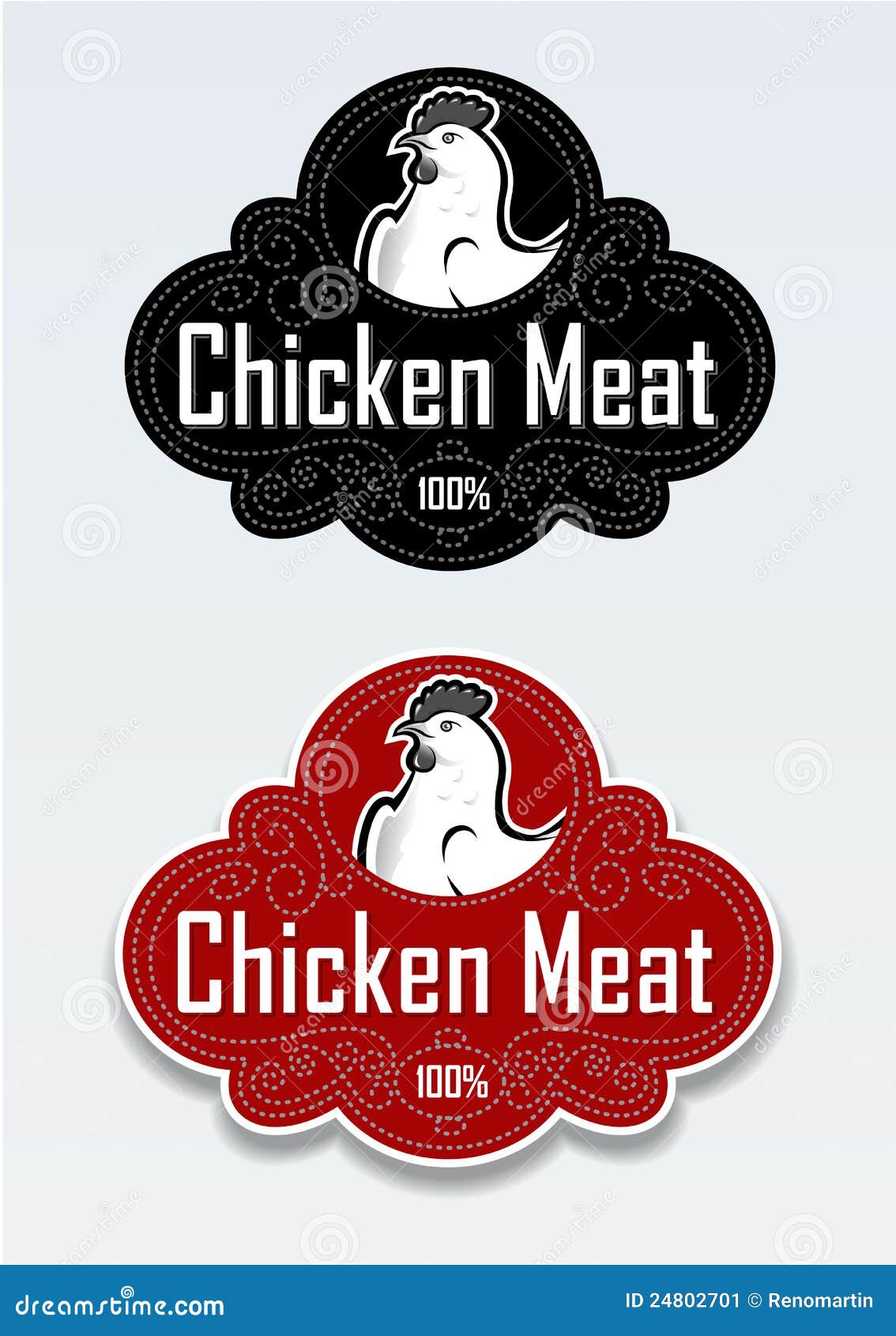 Chicken Meat Seal / Sticker in Vectors Stock Vector - Illustration of ...