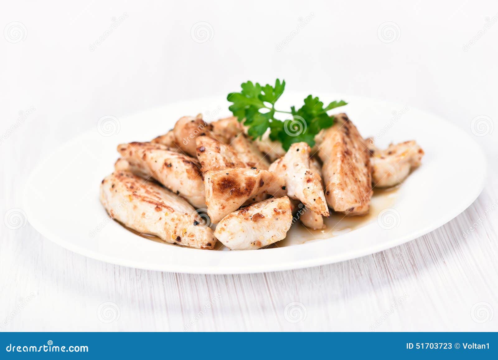 Chicken Meat Sliced on White Plate Stock Image - Image of meal ...