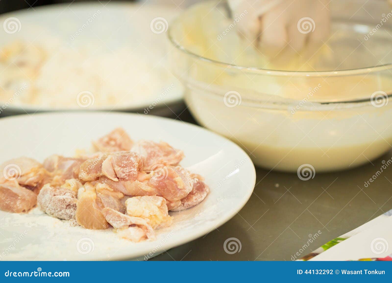 Chicken meat wheat flour stock photo. Image of coating - 44132292