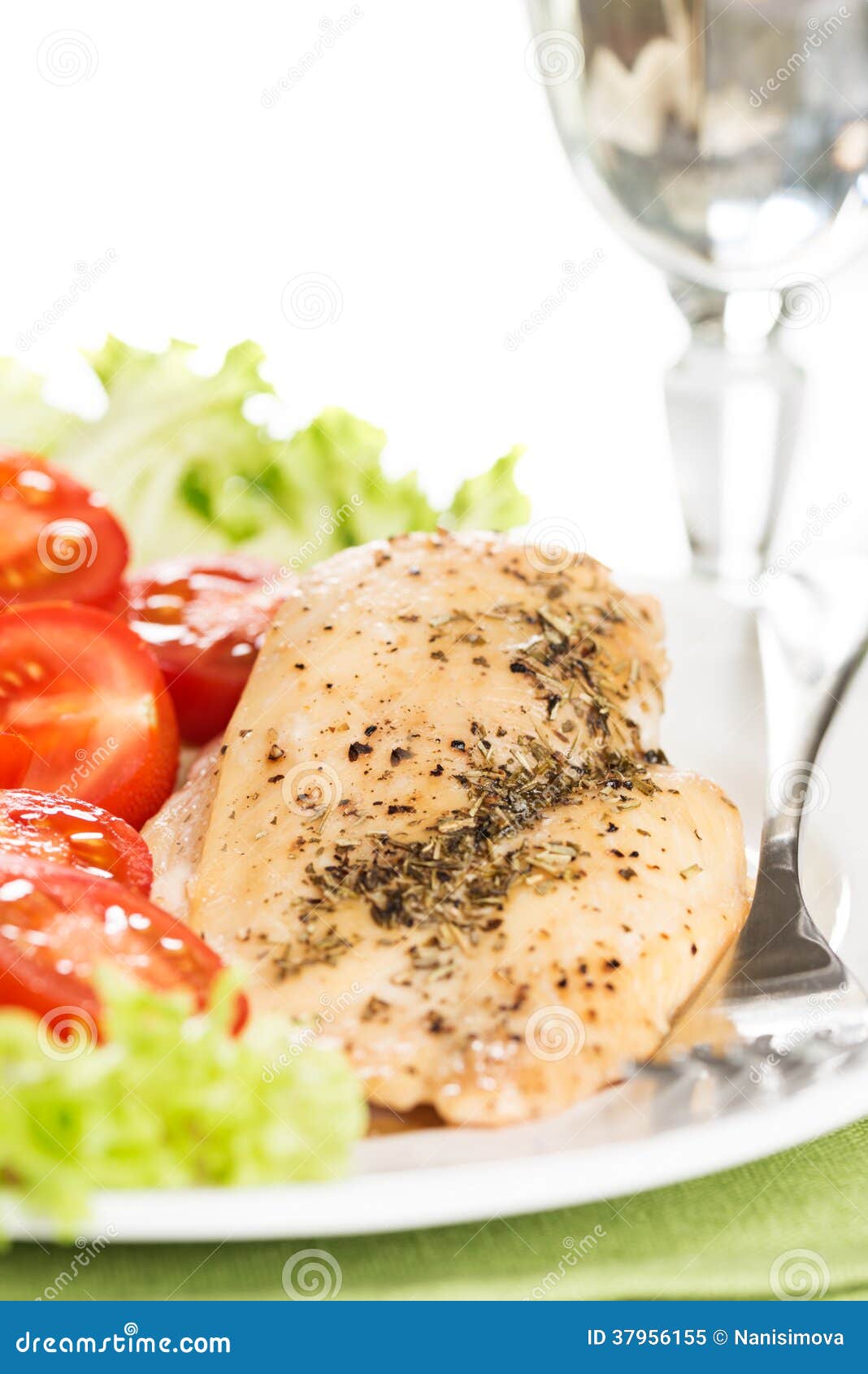 Chicken Meet on Plate Vertical Stock Image - Image of gastronomy ...