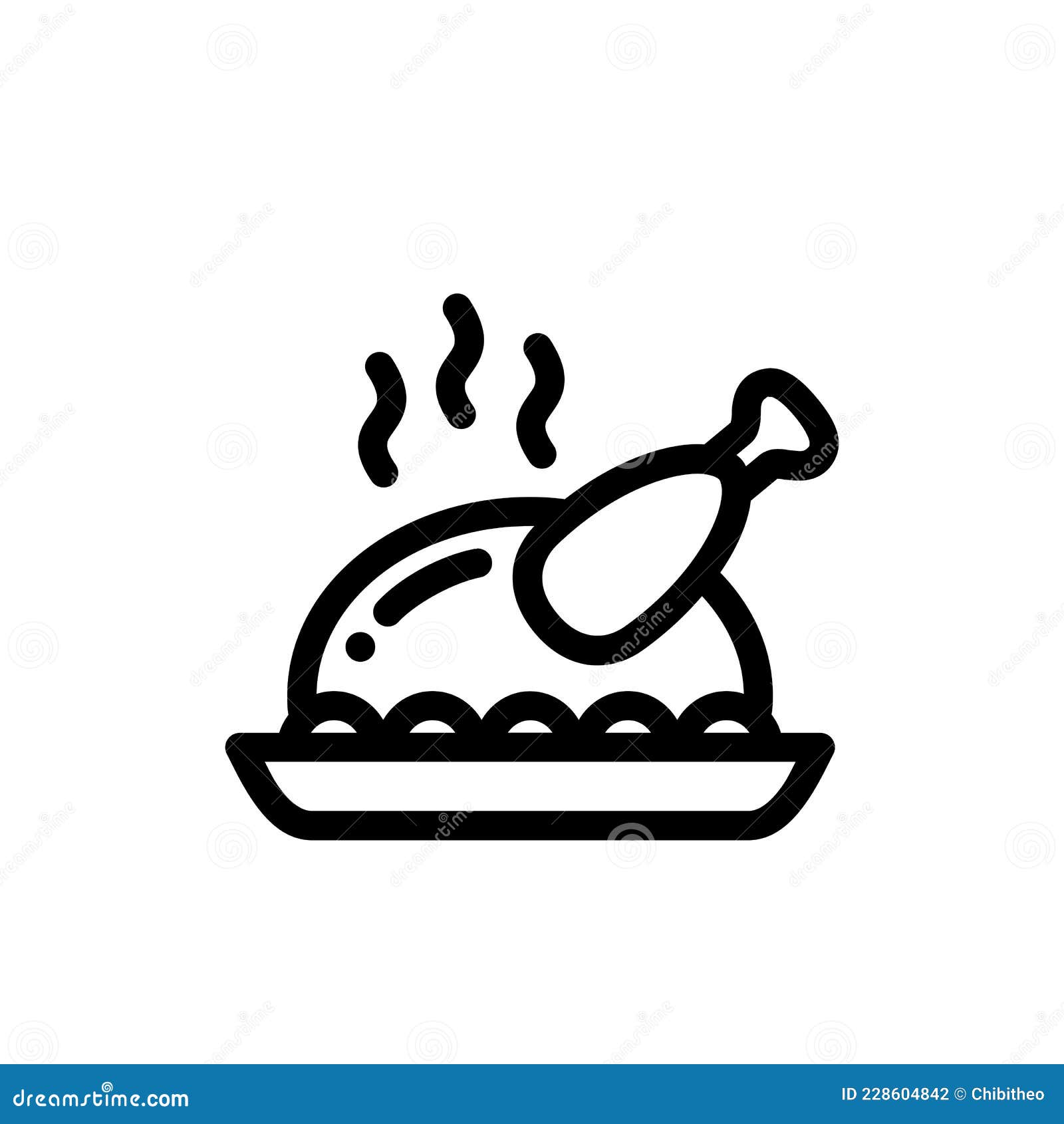 Chicken menu icon stock vector. Illustration of white - 228604842