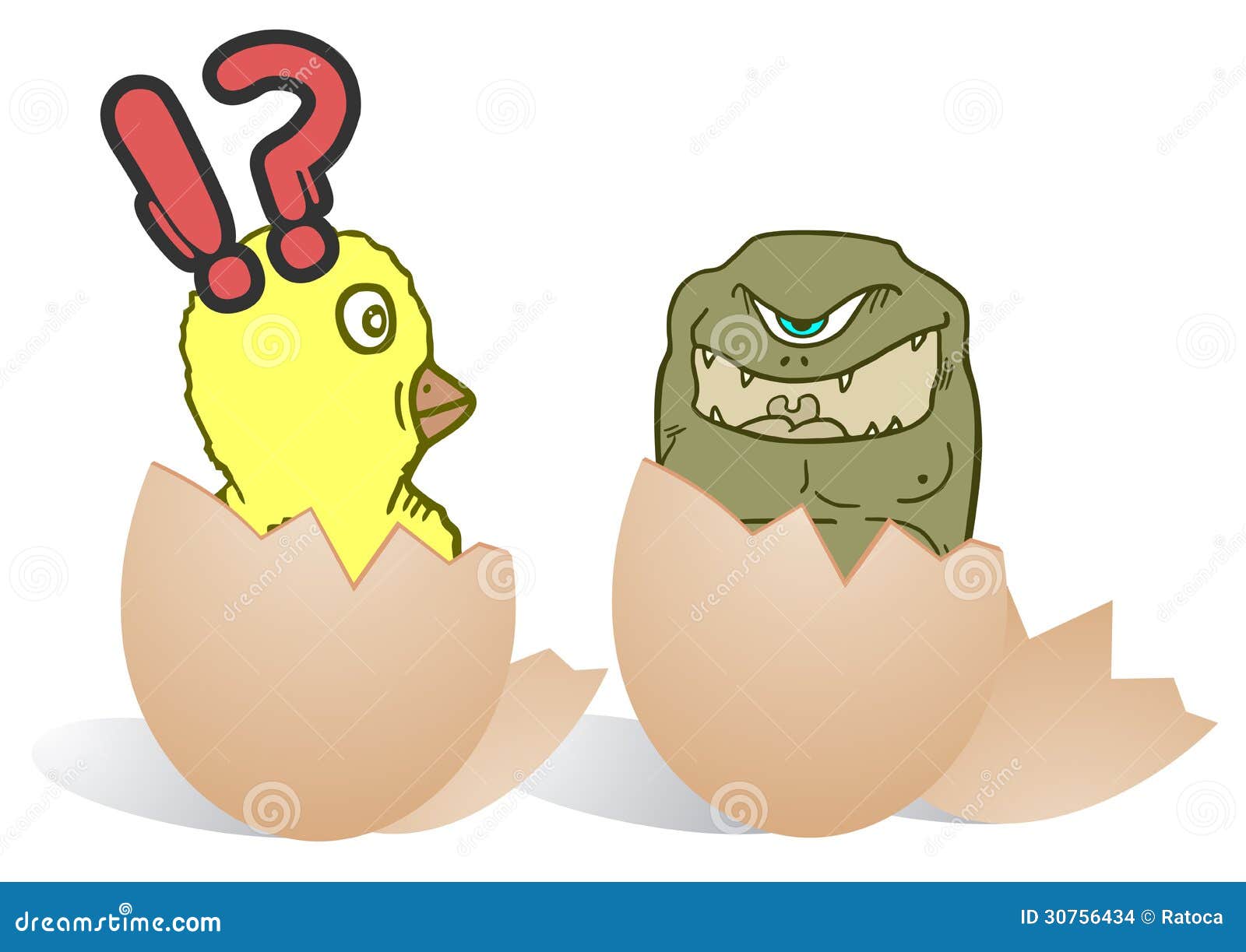 Chicken and monster stock vector. Illustration of eggshell - 30756434
