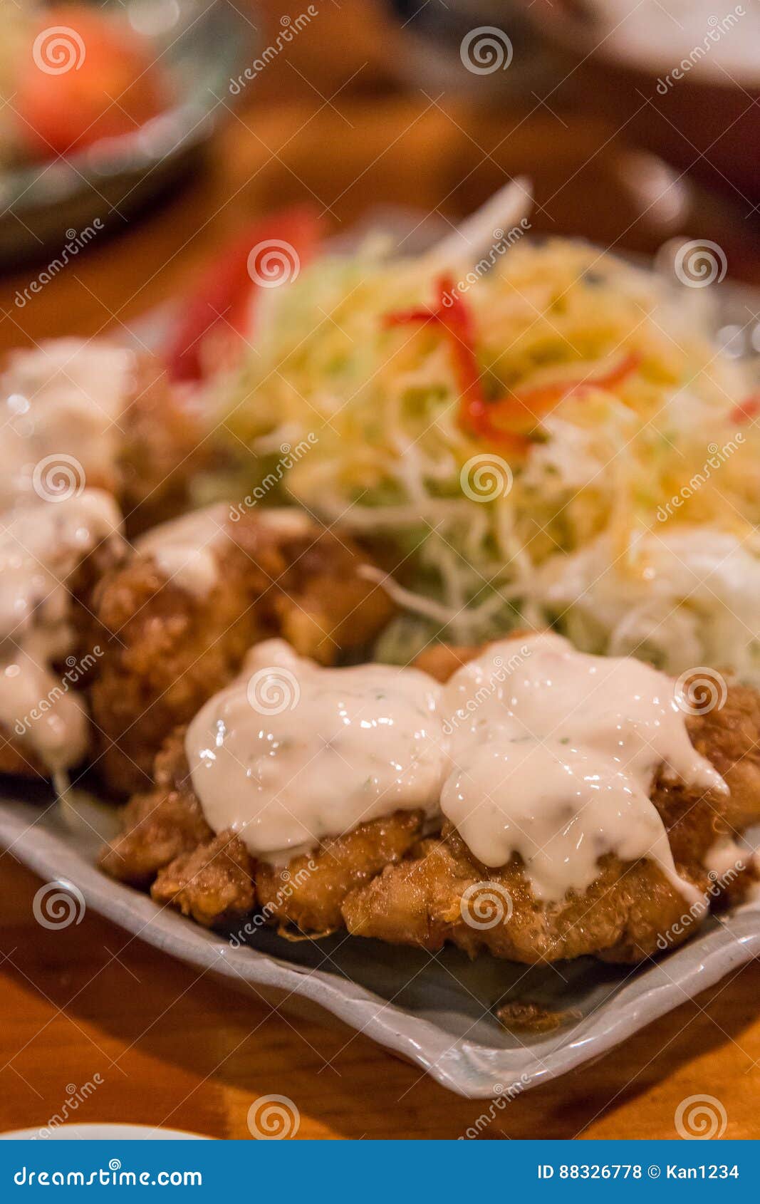 Chicken Nanban - Deep Fired Chicken With Tartar Sauce Royalty-Free ...
