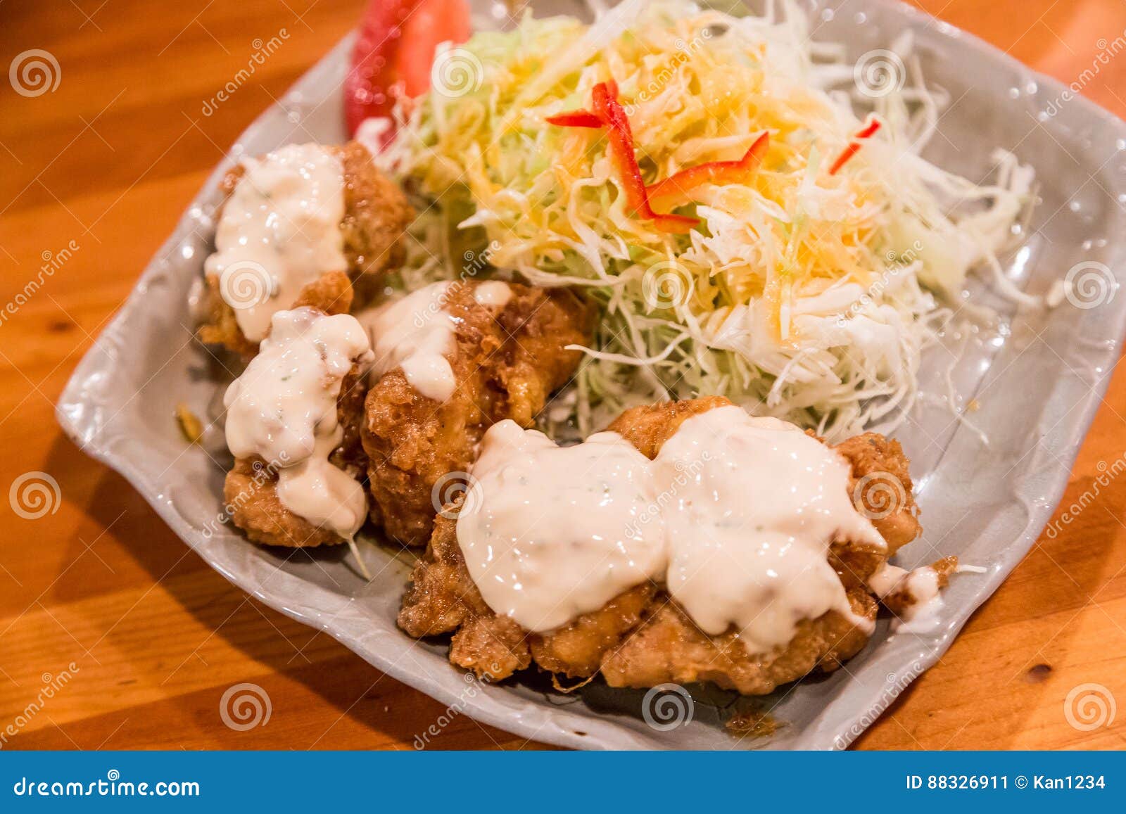 Chicken Nanban - Deep Fired Chicken With Tartar Sauce Royalty-Free ...