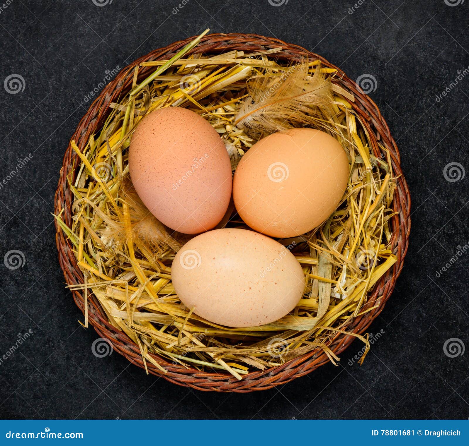 Chicken Nest with Eggs stock image. Image of organic - 78801681