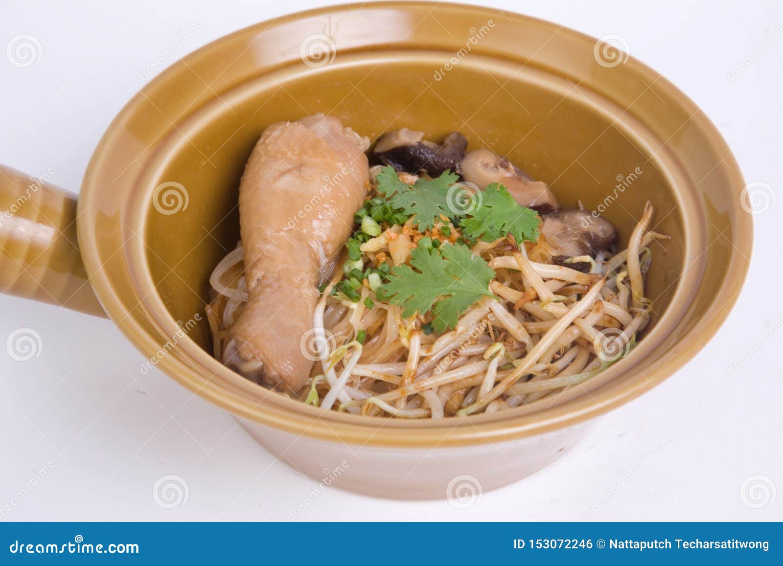 Chicken Noodle Calves, Thai Food Stock Photo - Image of onion ...