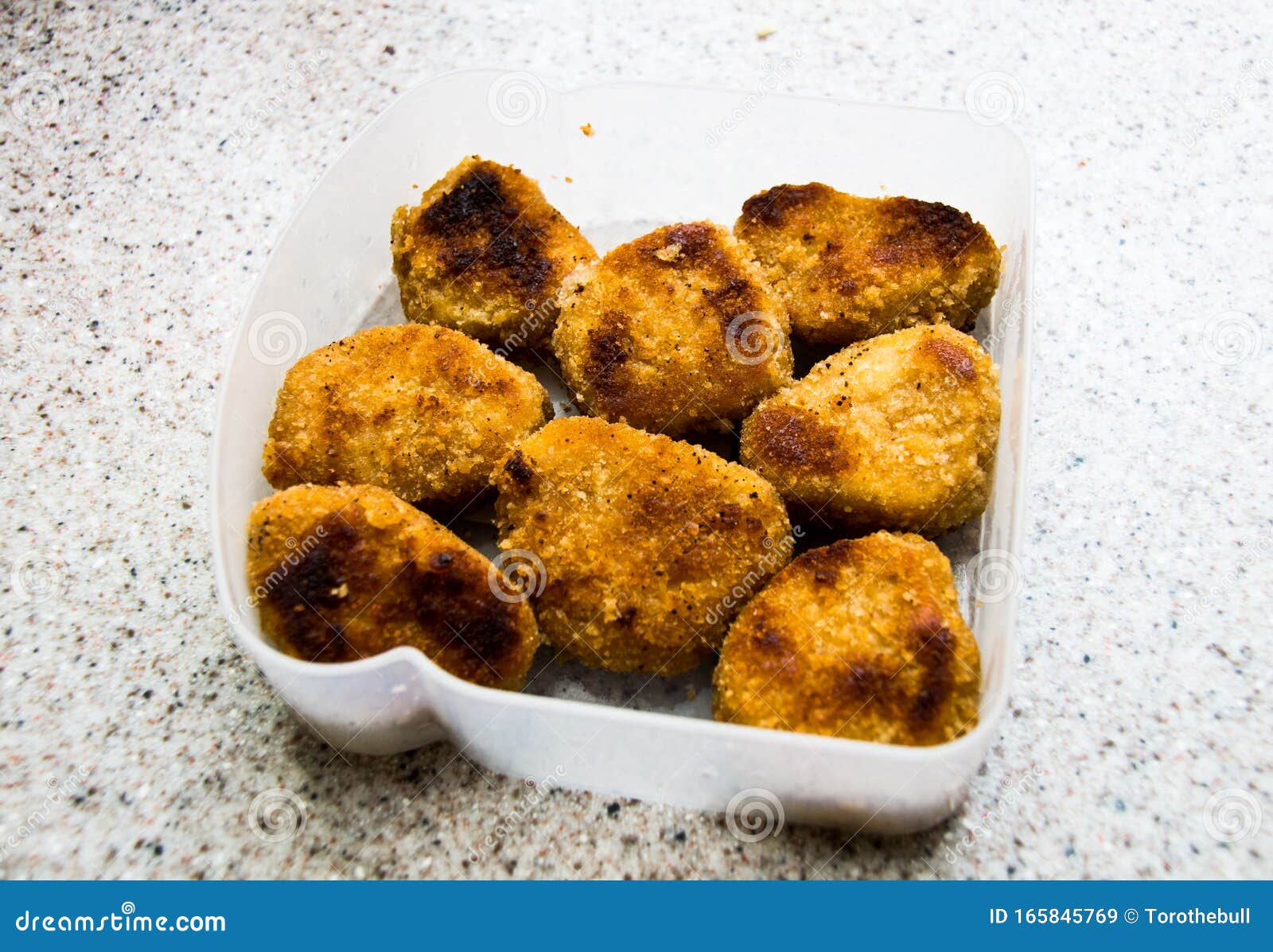 Chicken Nuggets in a Container Stock Image - Image of grease, kitchen ...