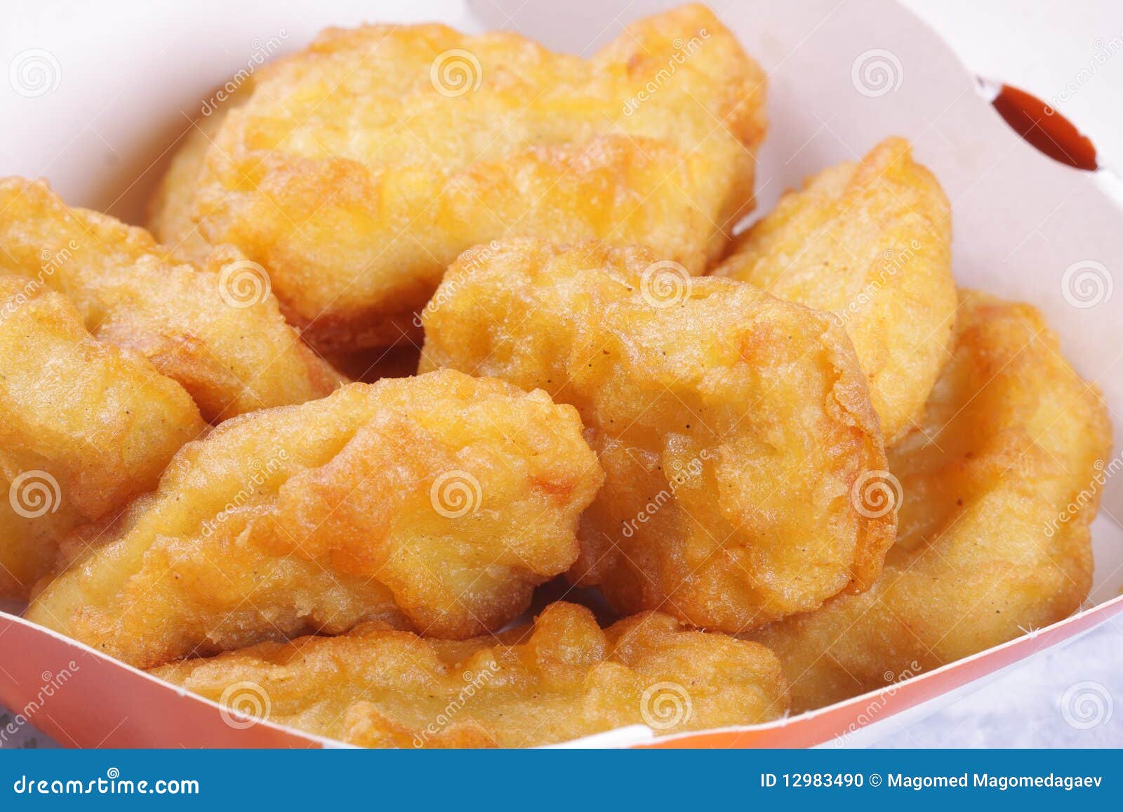 Chicken nuggets in a box stock photo. Image of junk, food - 12983490