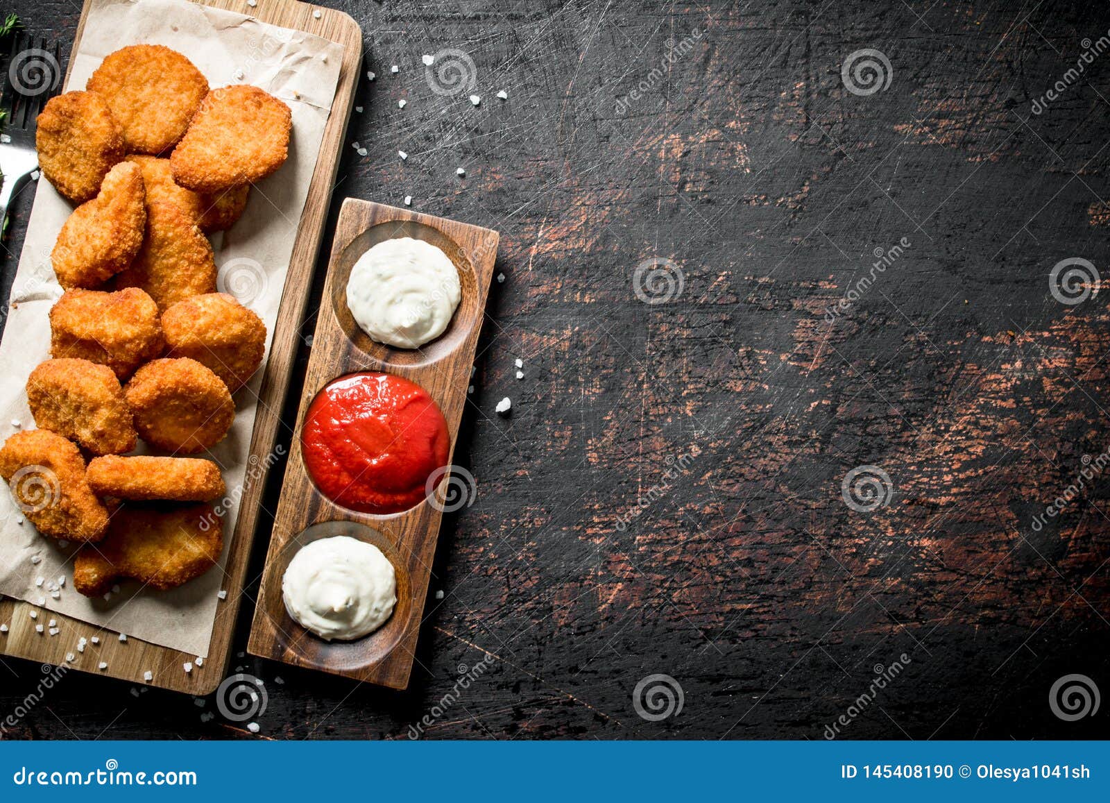 Chicken Nuggets and Different Sauces Stock Photo - Image of fresh, meat ...
