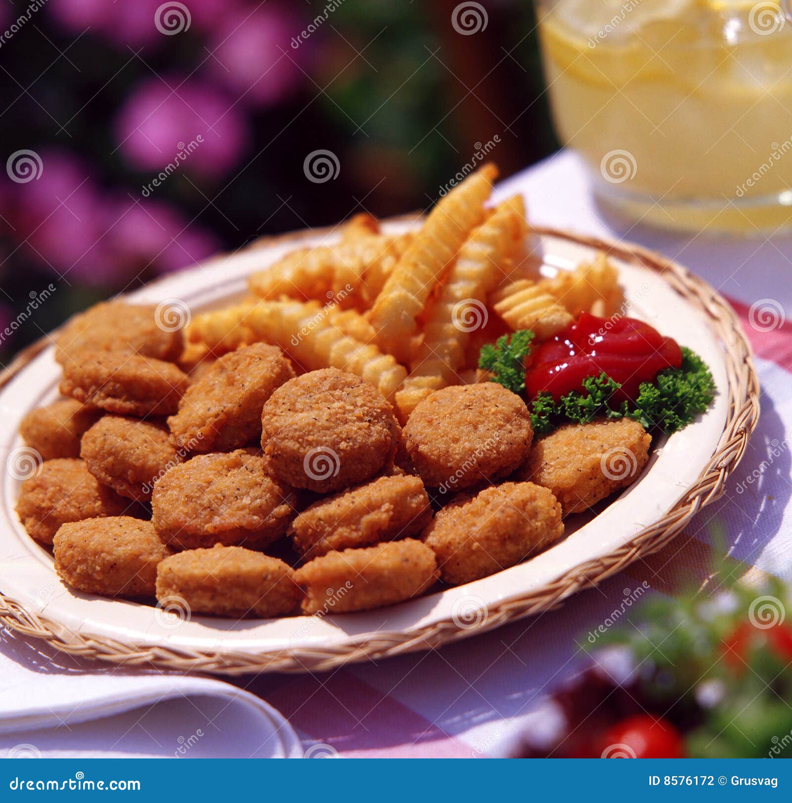 Chicken Nuggets and French Fries Stock Photo - Image of dinner, cuisine ...
