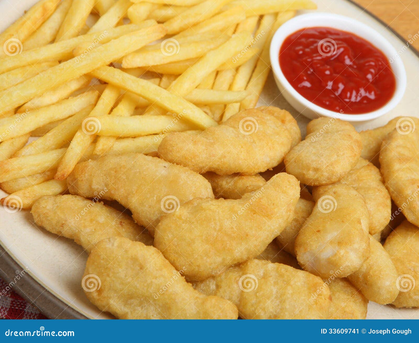 Chicken Nuggets with Fries stock image. Image of batter - 33609741