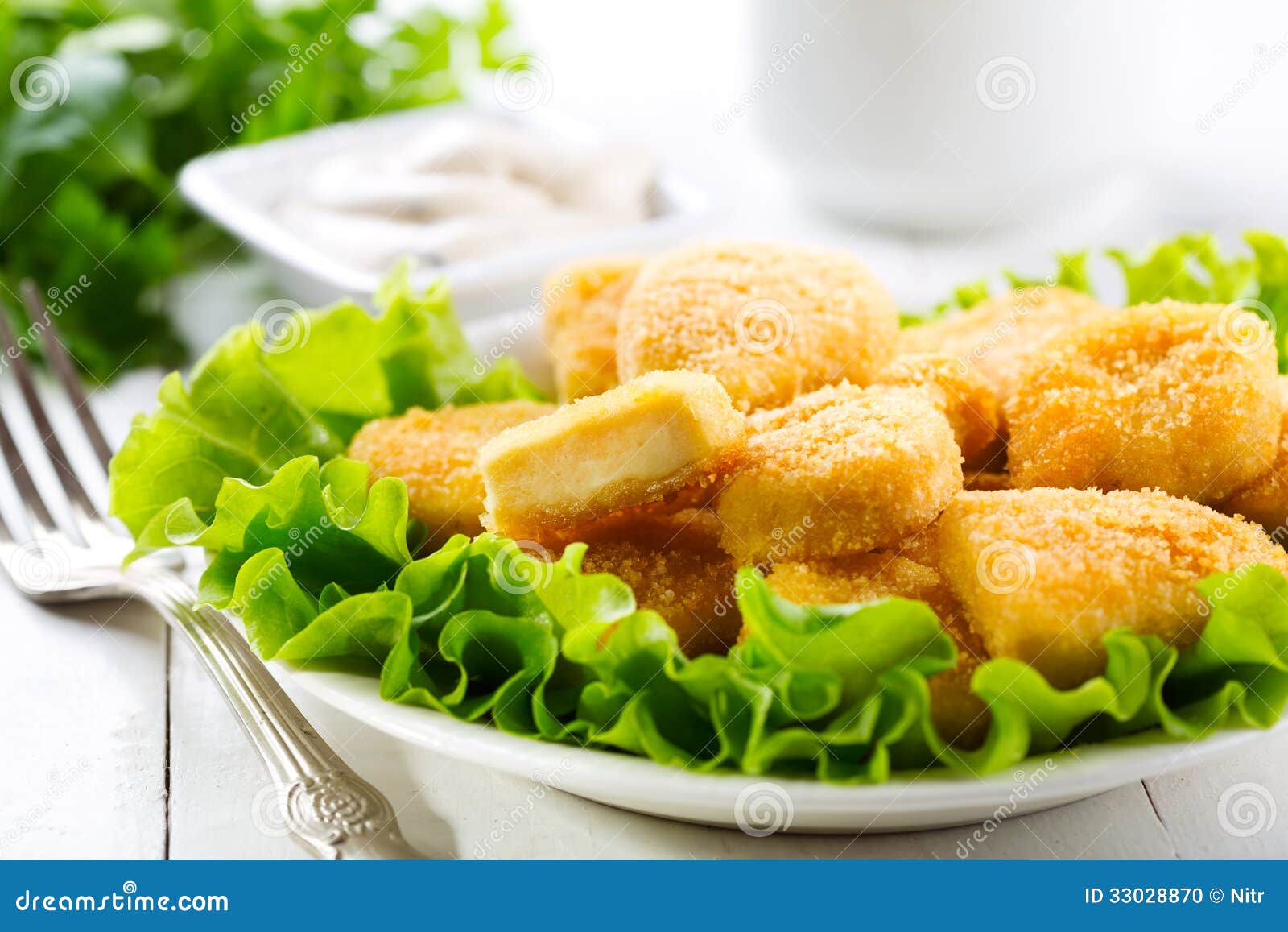 Chicken nuggets stock photo. Image of lettuce, chicken - 33028870