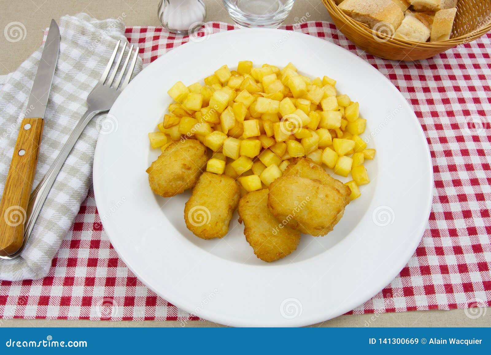 Chicken nuggets stock image. Image of meal, fried, plate - 141300669
