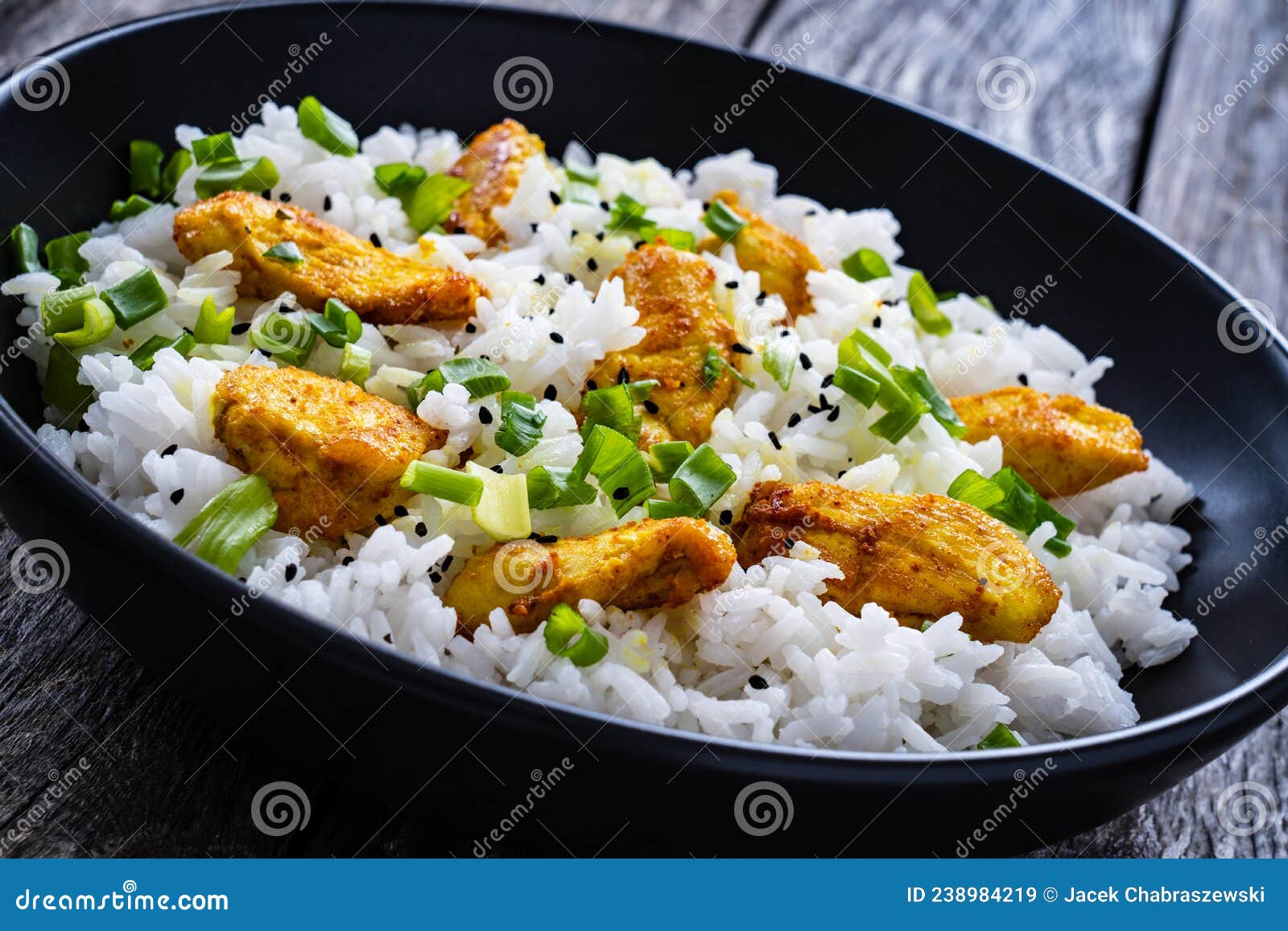 Chicken Nuggets with Rice and Vegetables on Wooden Table Stock Image ... Chicken Nuggets with Rice and Vegetables on Wooden Table Stock Image ...