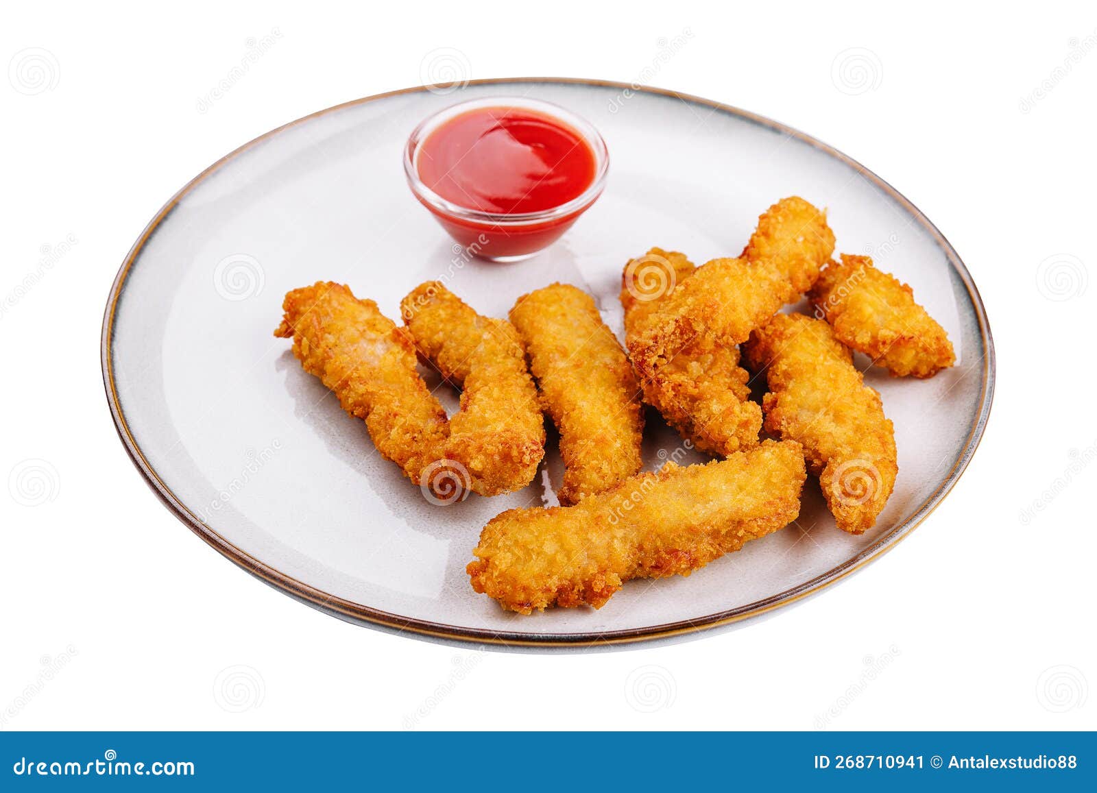 Chicken Nuggets with Sauce on Plate Stock Image - Image of meal, piece ...