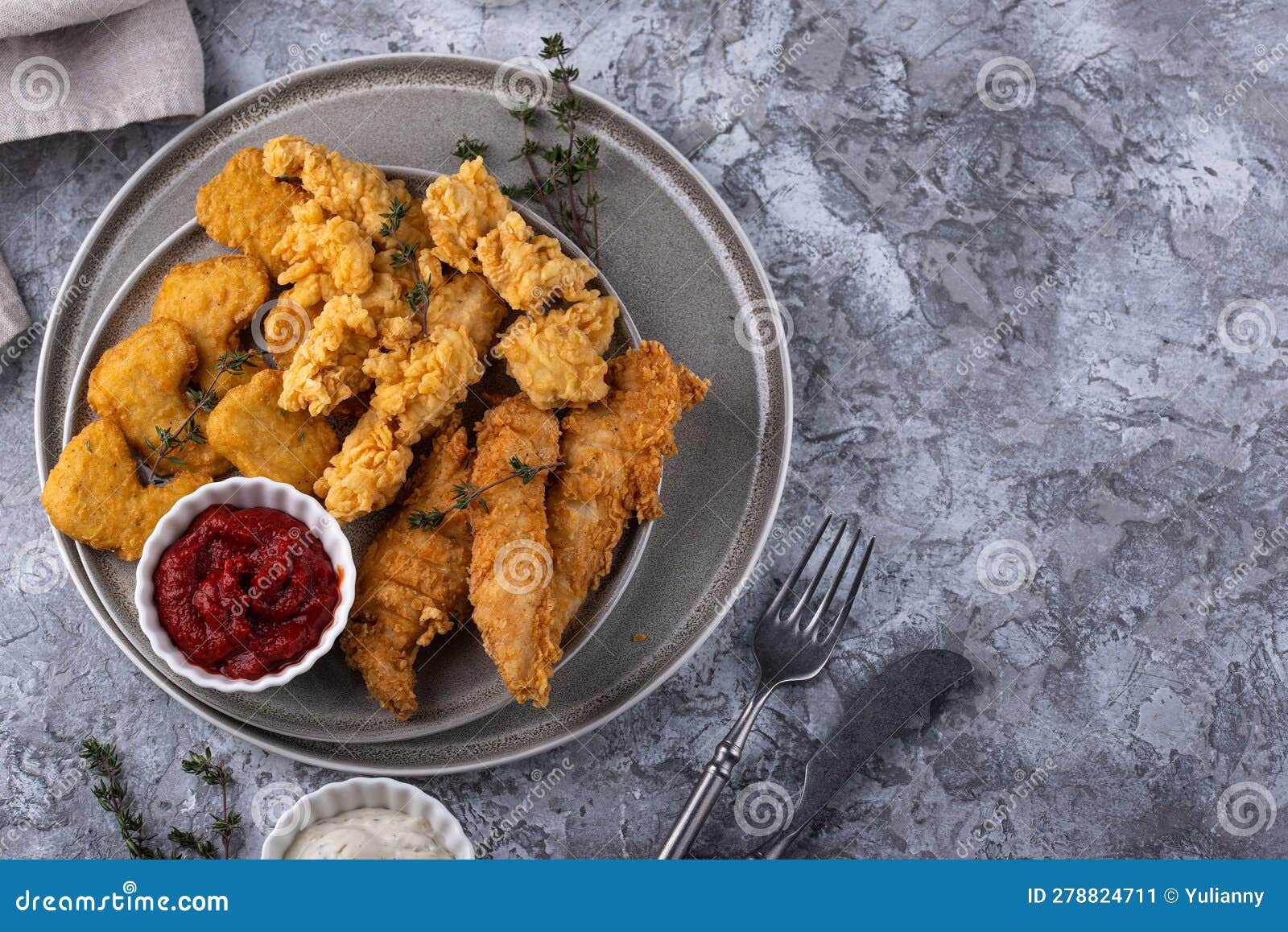 Chicken Nuggets, Strips and Bites Stock Image - Image of roast, nuggets ...