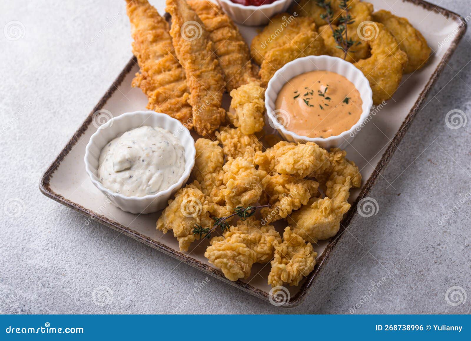Chicken Nuggets, Strips and Bites Stock Photo - Image of sauce, crispy ...