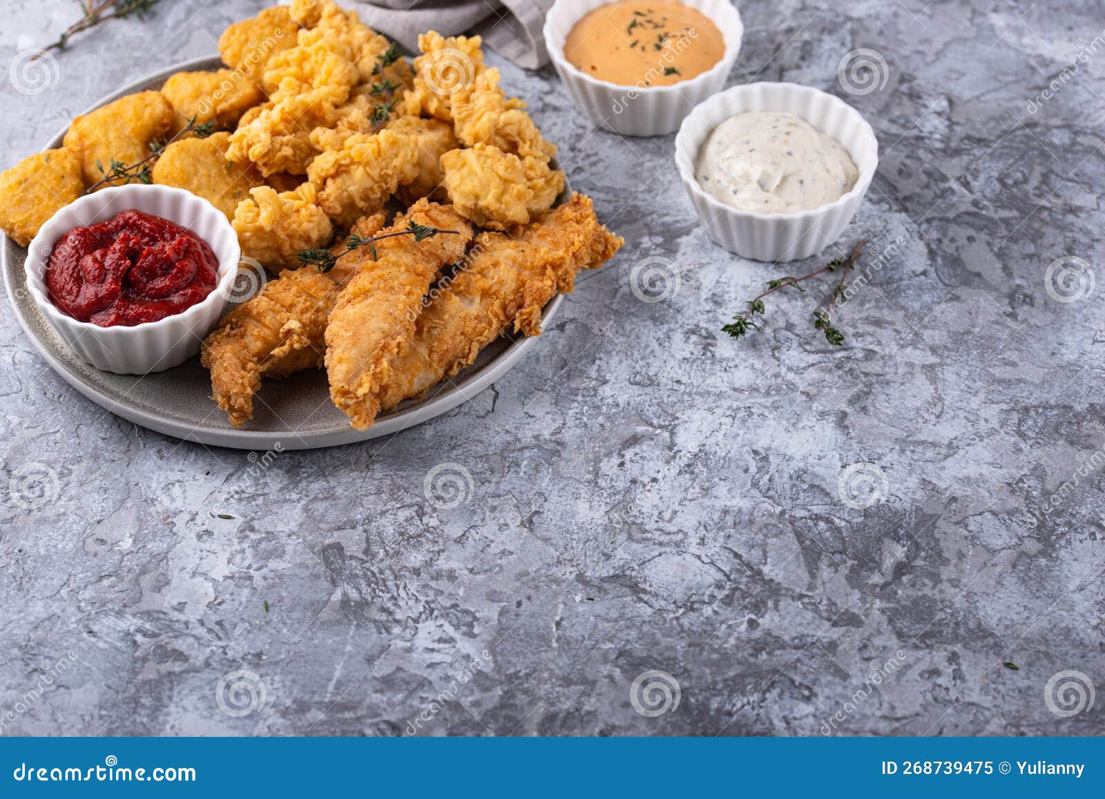 Chicken Nuggets, Strips and Bites Stock Image - Image of fresh ...