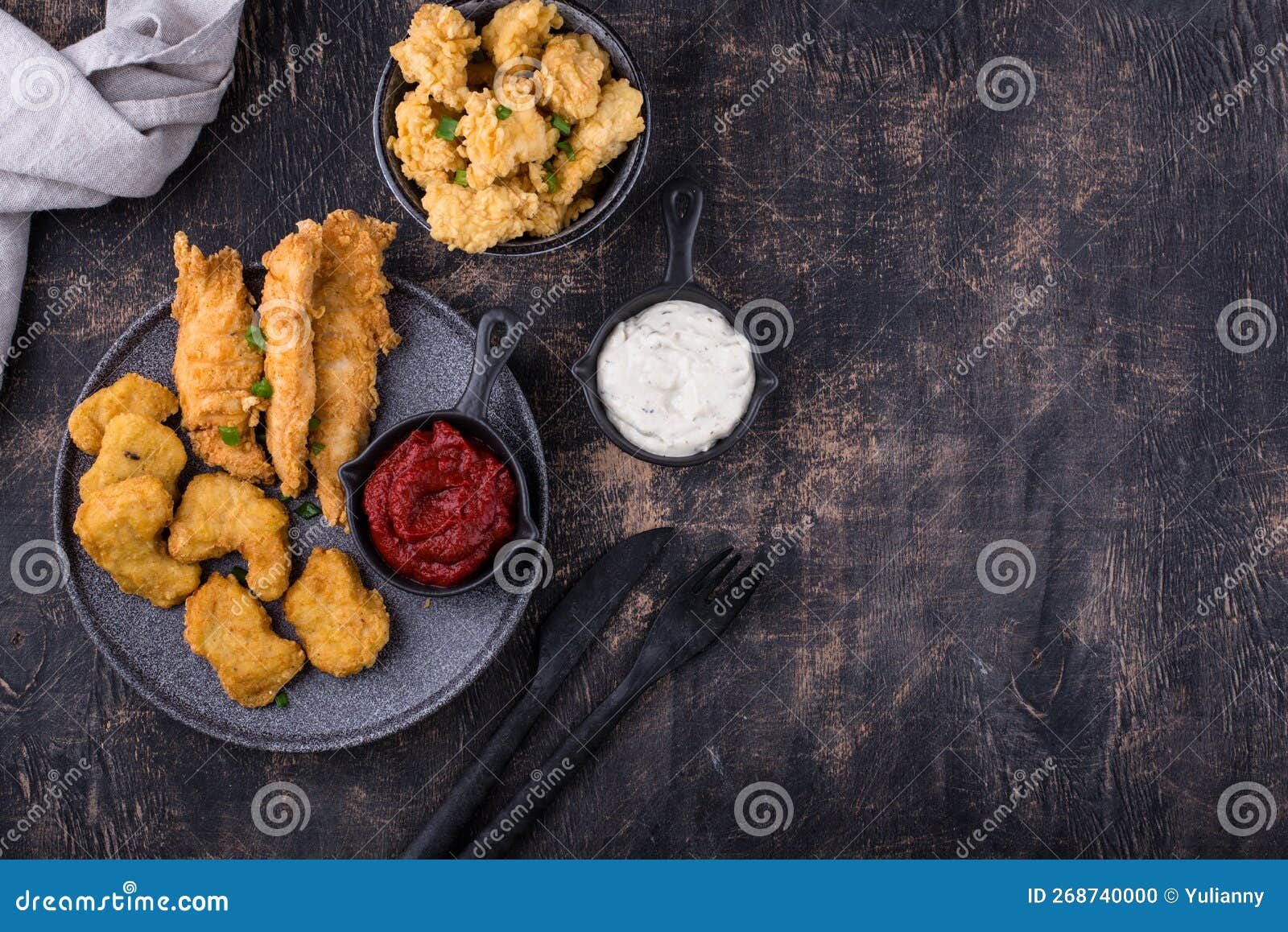 Chicken Nuggets, Strips and Bites Stock Photo - Image of baked, fresh ...