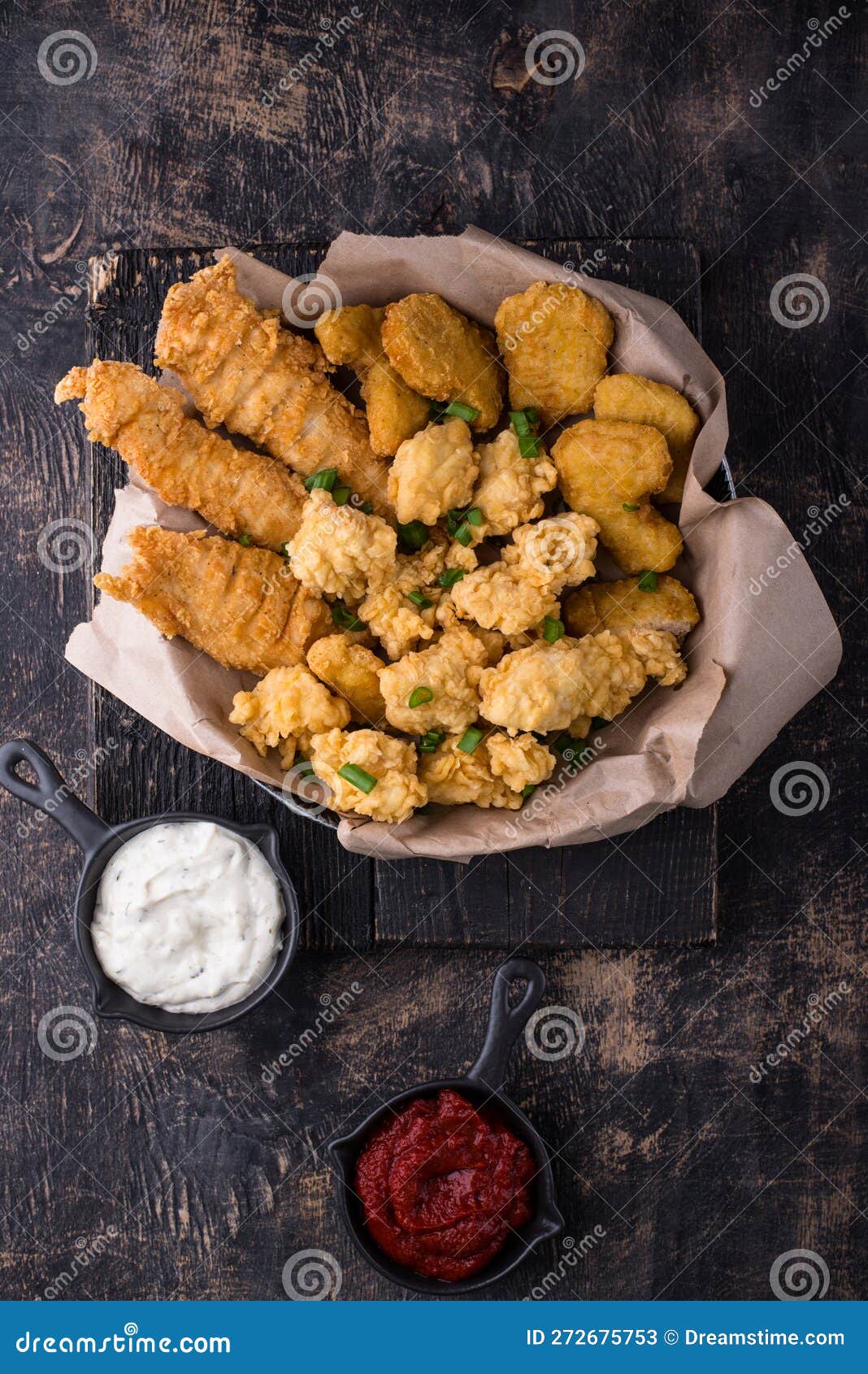 Chicken Nuggets, Strips and Bites Stock Image - Image of strips, spicy ...