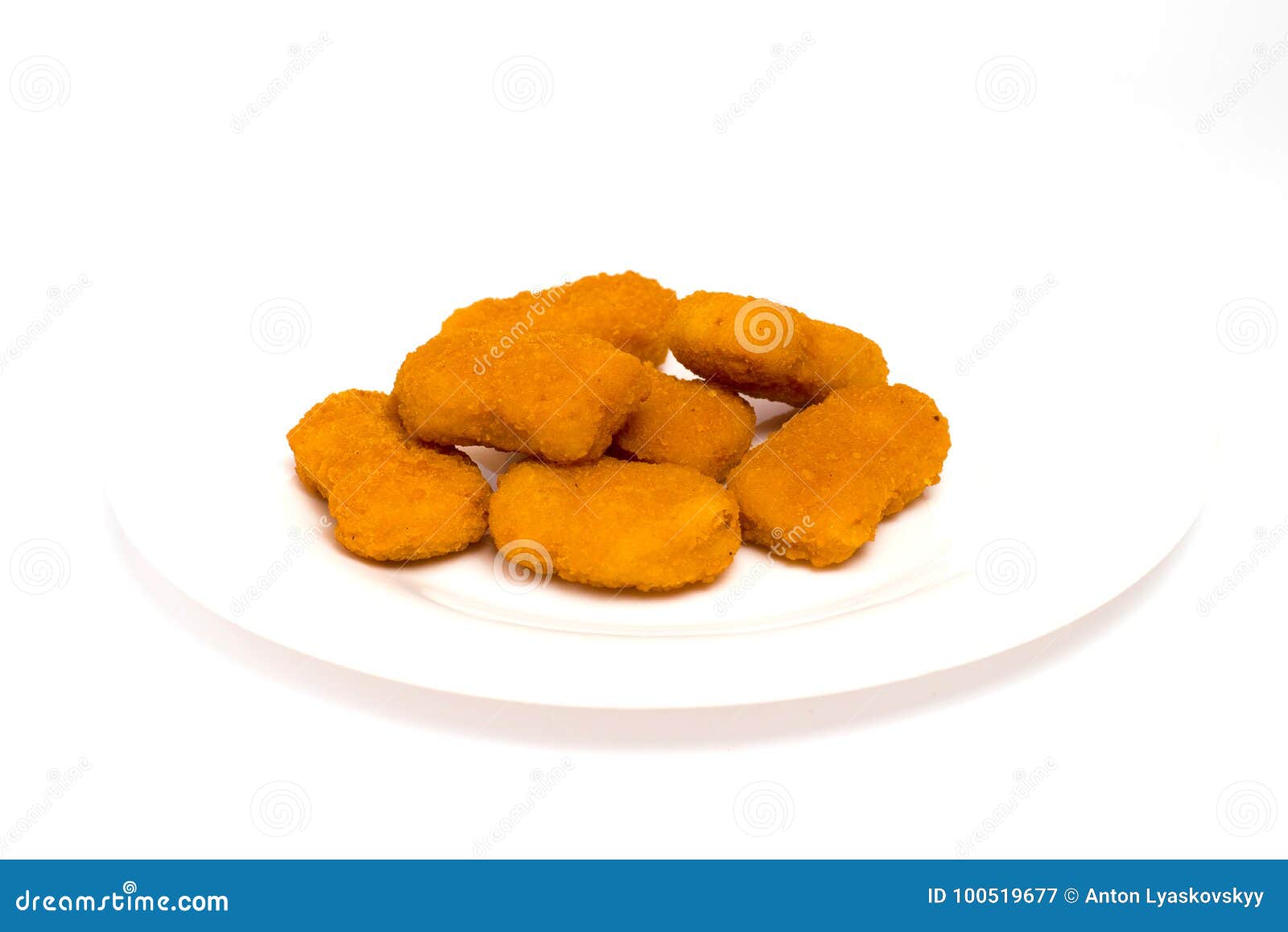 Chicken Nuggets on White Background Stock Image - Image of grilled ...