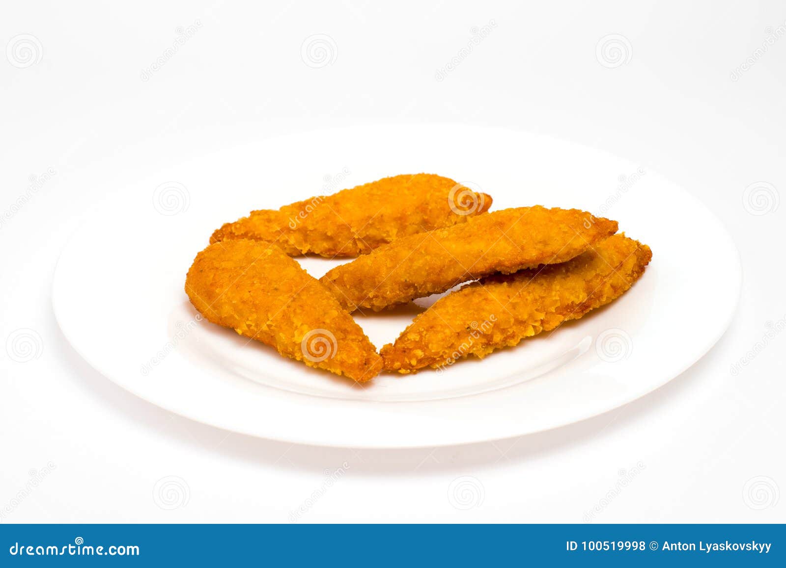 Chicken Nuggets on White Background Stock Photo - Image of breast ...
