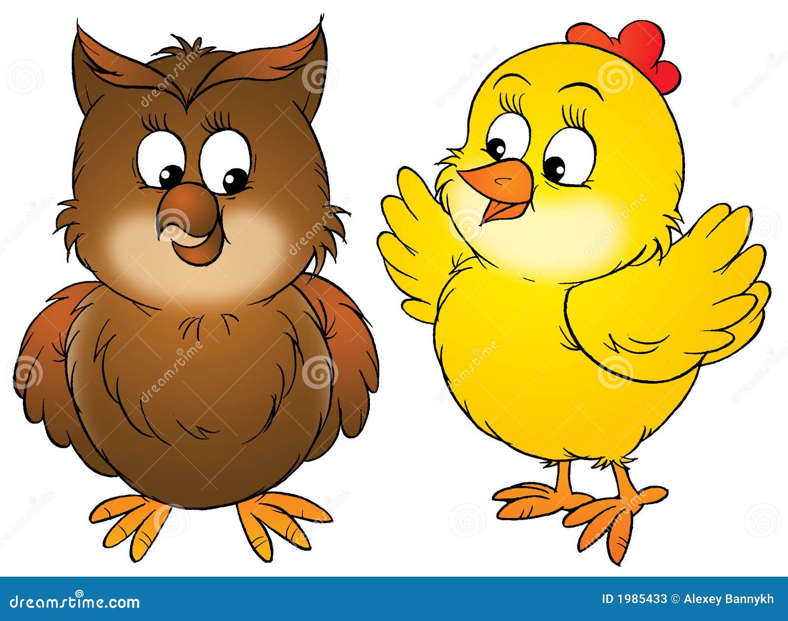 Chicken and owl stock illustration. Illustration of clipart - 1985433