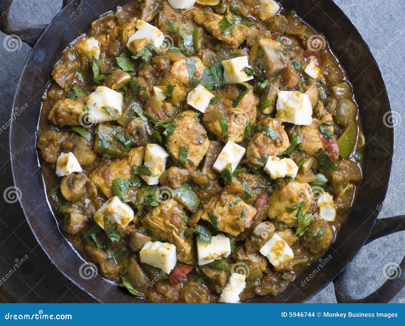 Chicken and Paneer Balti stock photo. Image of inside - 5946744