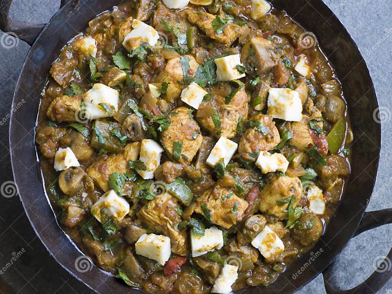 Chicken and Paneer Balti stock photo. Image of inside - 5946744