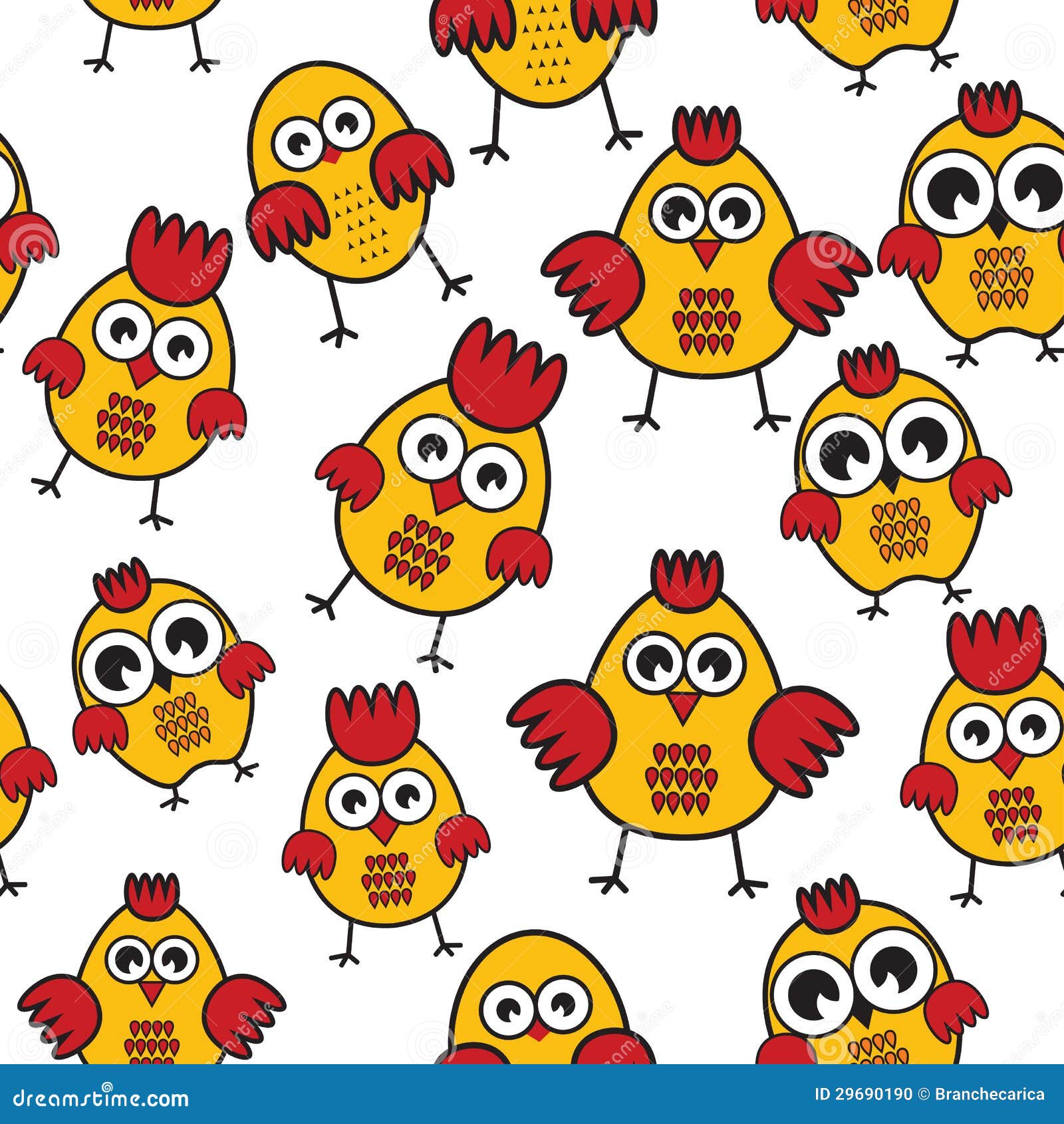 Chicken pattern stock vector. Illustration of chick, crazy - 29690190