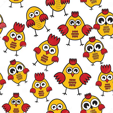 Chicken pattern stock vector. Illustration of chick, crazy - 29690190
