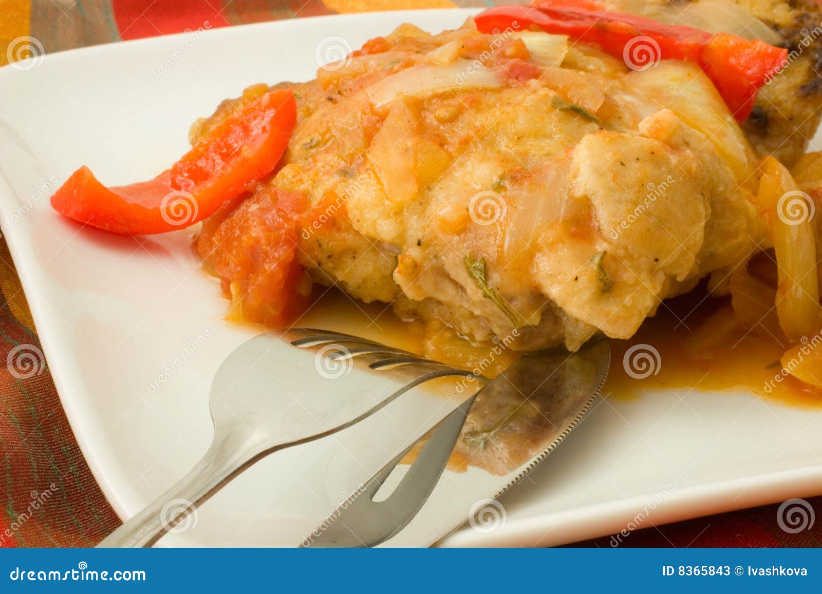 Chicken peperonata stock image. Image of dish, mediterranean - 8365843