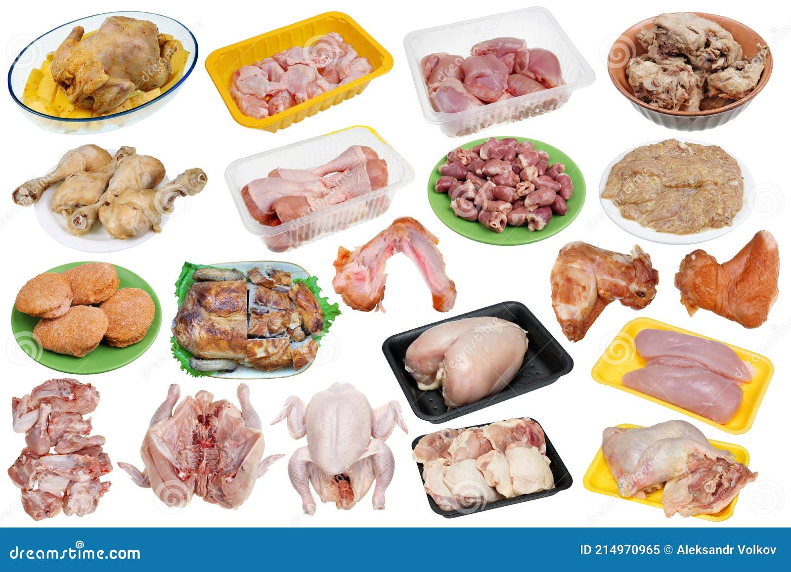 Chicken Pieces in Different Variations Set Stock Image - Image of ...