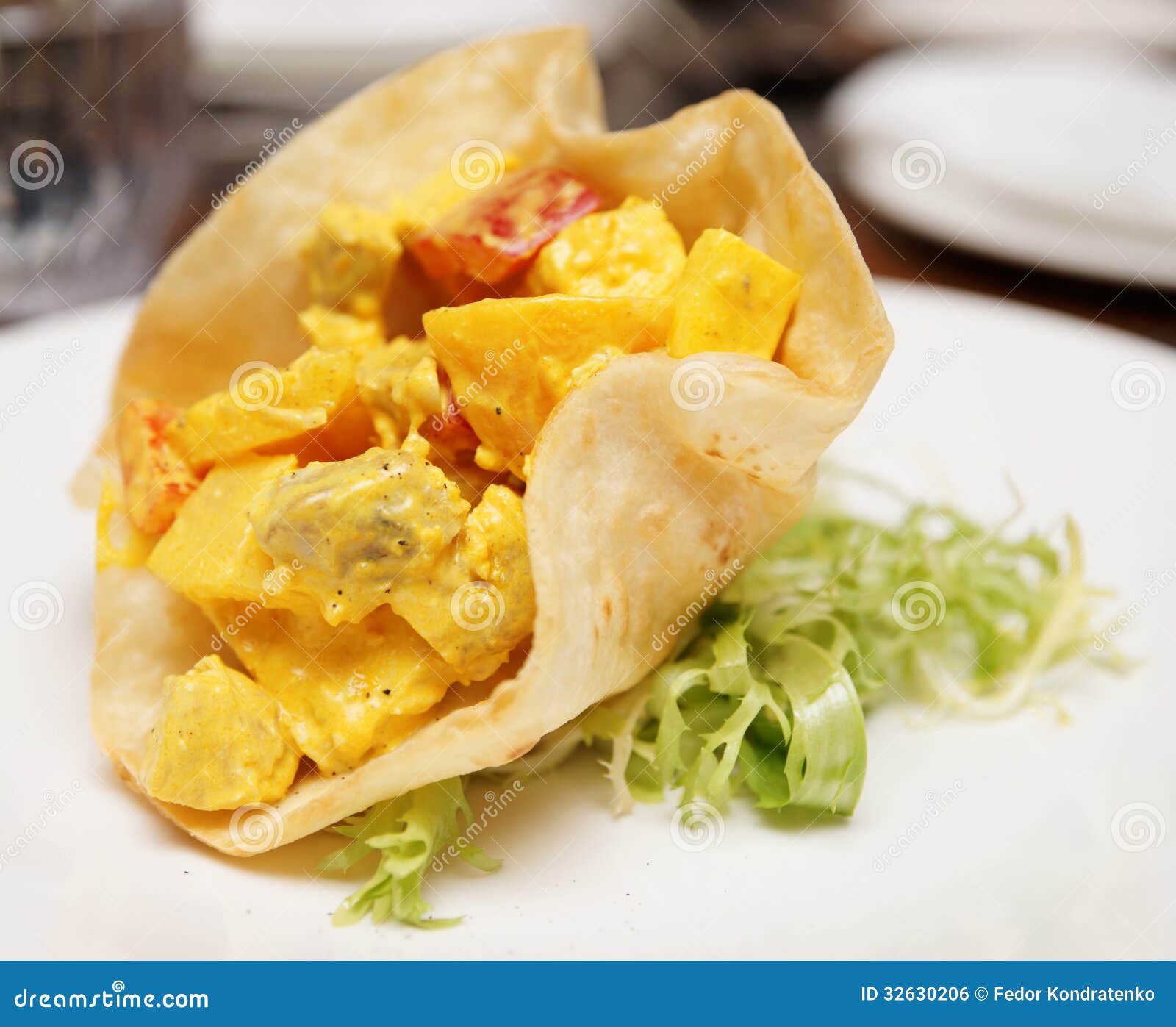 Chicken, Pineapple and Curry Appetizer Stock Photo - Image of indian ...