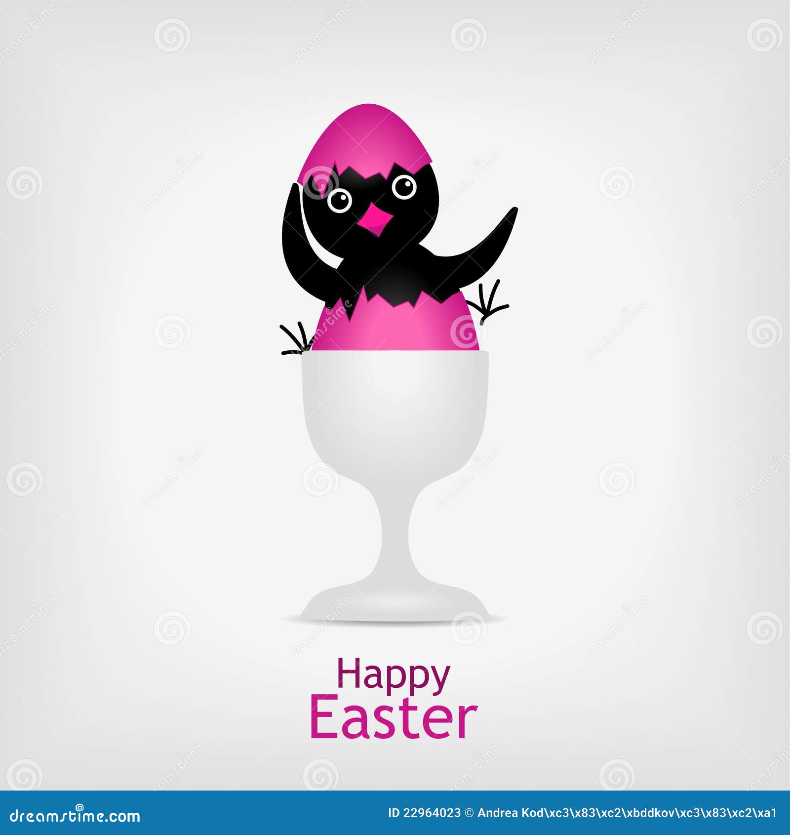 Chicken in pink easter egg stock vector. Illustration of holidays ...