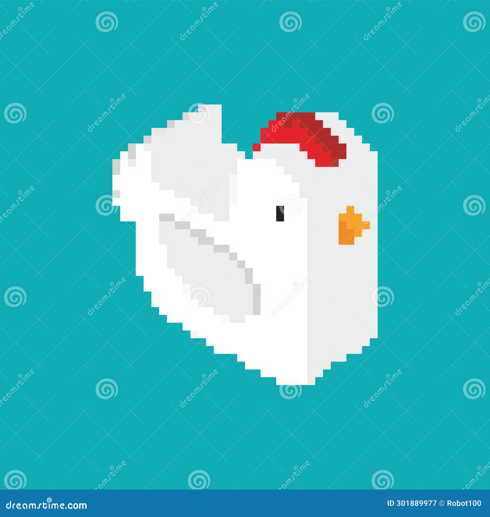 Chicken Pixel Art. 8 Bit Chicken Farm Birds Stock Vector - Illustration ...