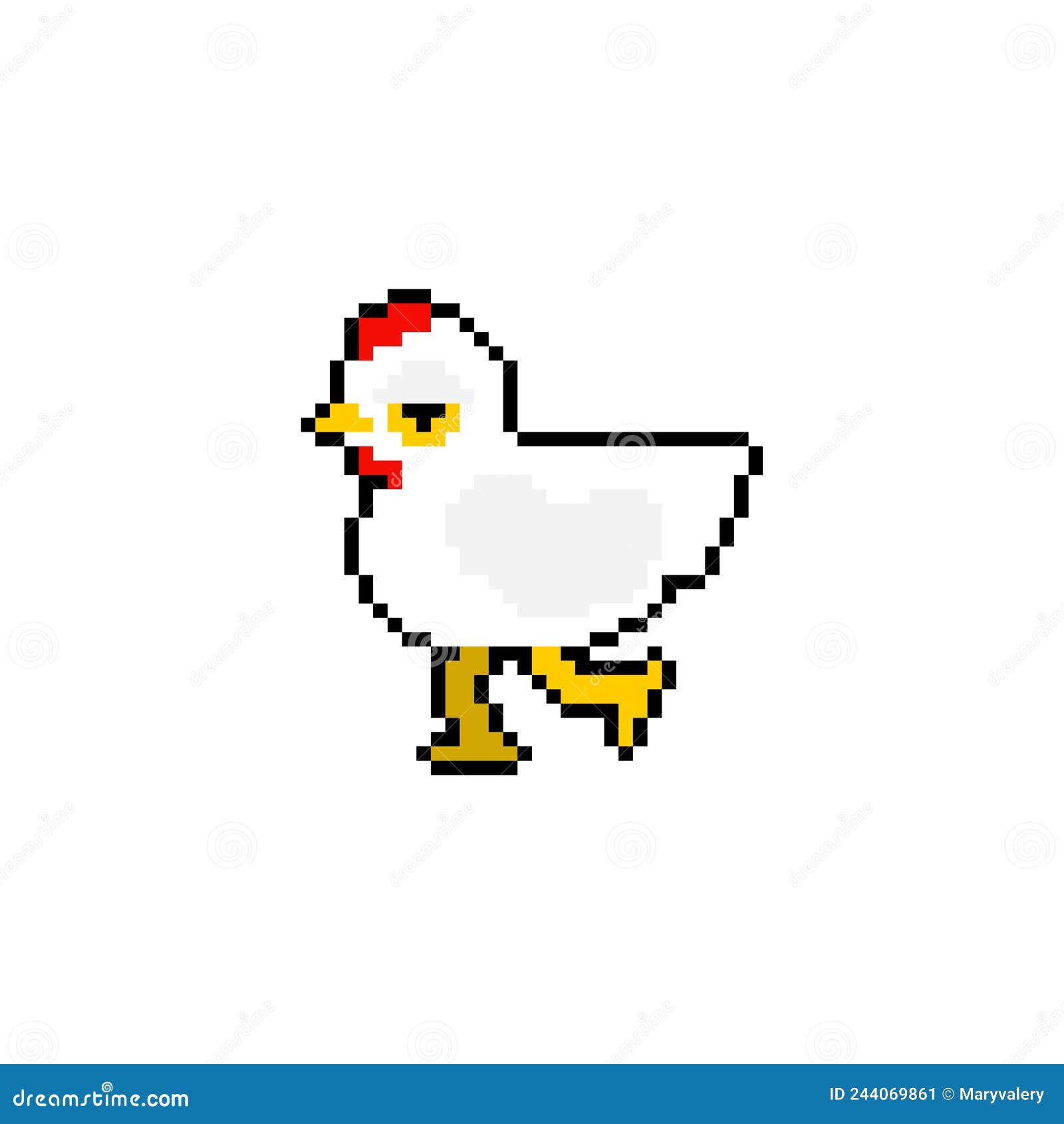 Chicken Pixel Art. 8 Bit Hen Stock Vector - Illustration of chicken ...