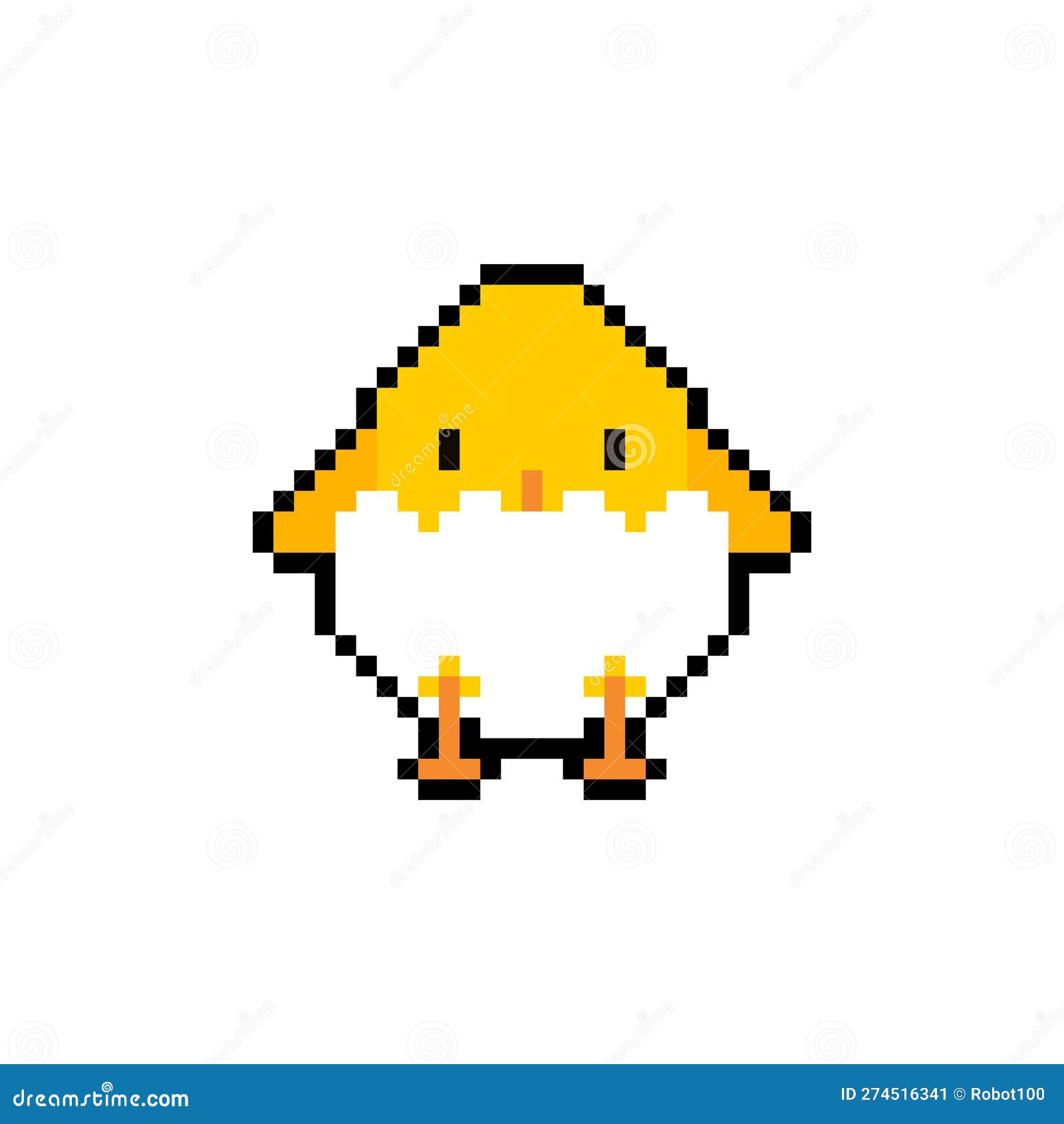 Chicken Pixel Art Isolated. 8 Bit Little Chicken Pixelated Vector ...
