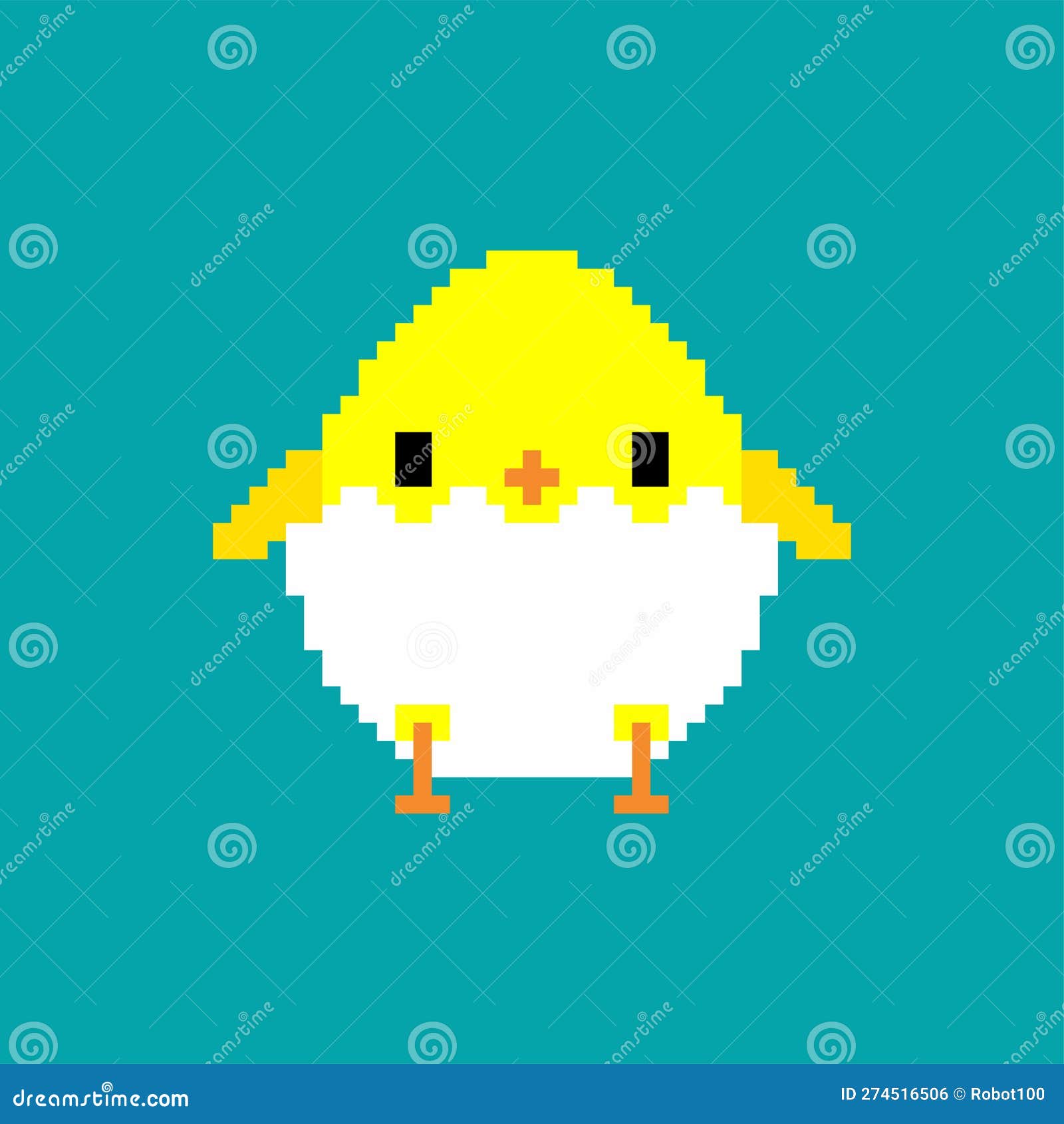 Chicken Pixel Art Isolated. 8 Bit Little Chicken Pixelated Vector ...