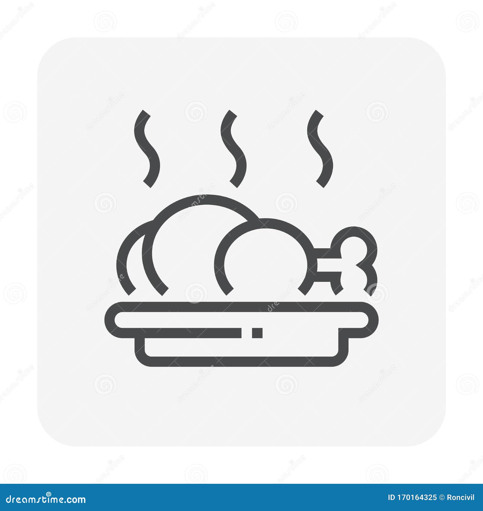 Chicken plate icon stock vector. Illustration of menu - 170164325