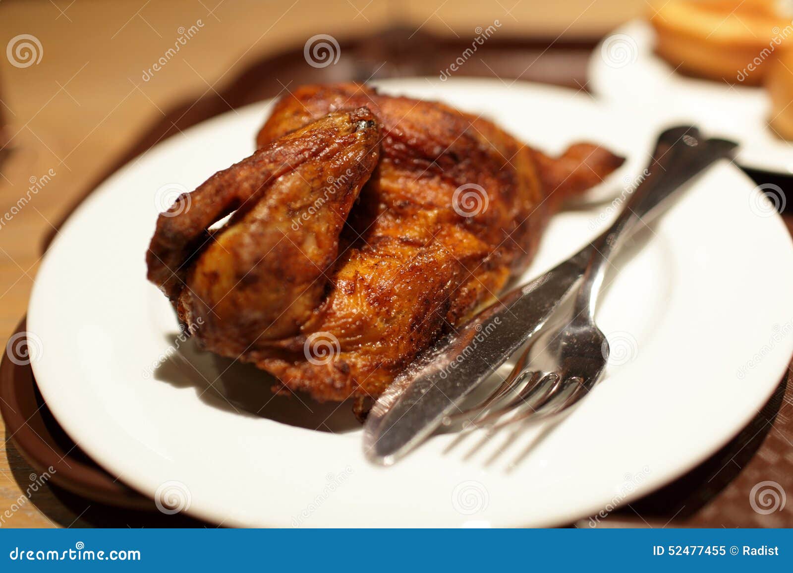 Chicken on a plate stock image. Image of brown, dinner - 52477455