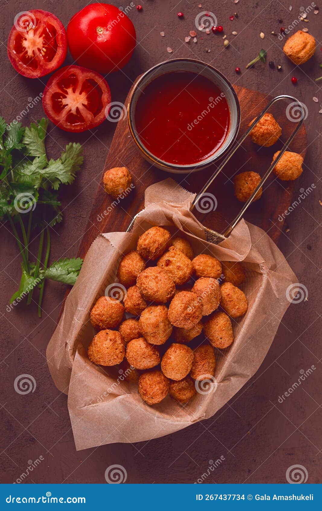 Chicken Popcorn, Deep Fried, Nuggets, Close-up, Rustic, No People ...