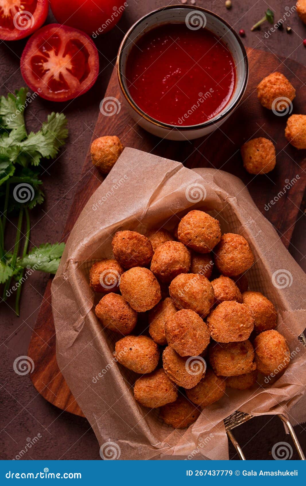 Chicken Popcorn, Deep Fried, Nuggets, Close-up, Rustic, No People ...